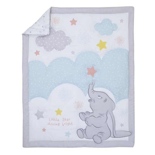 Disney 3 Piece Dumbo Gray Shine Bright Little Star Comforter Bedding ...