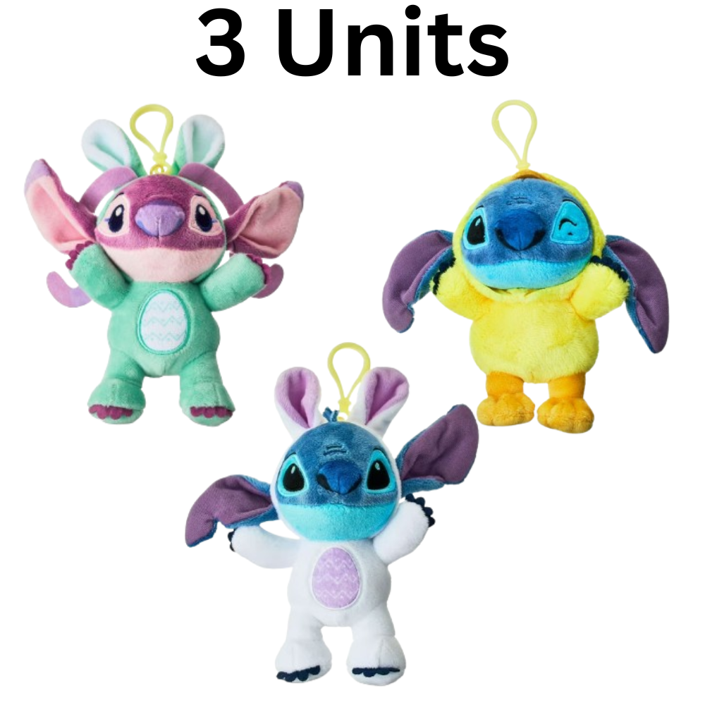 Disney Easter Plush Backpack Clips – Angel Bunny, Stitch Chick & Stitch ...