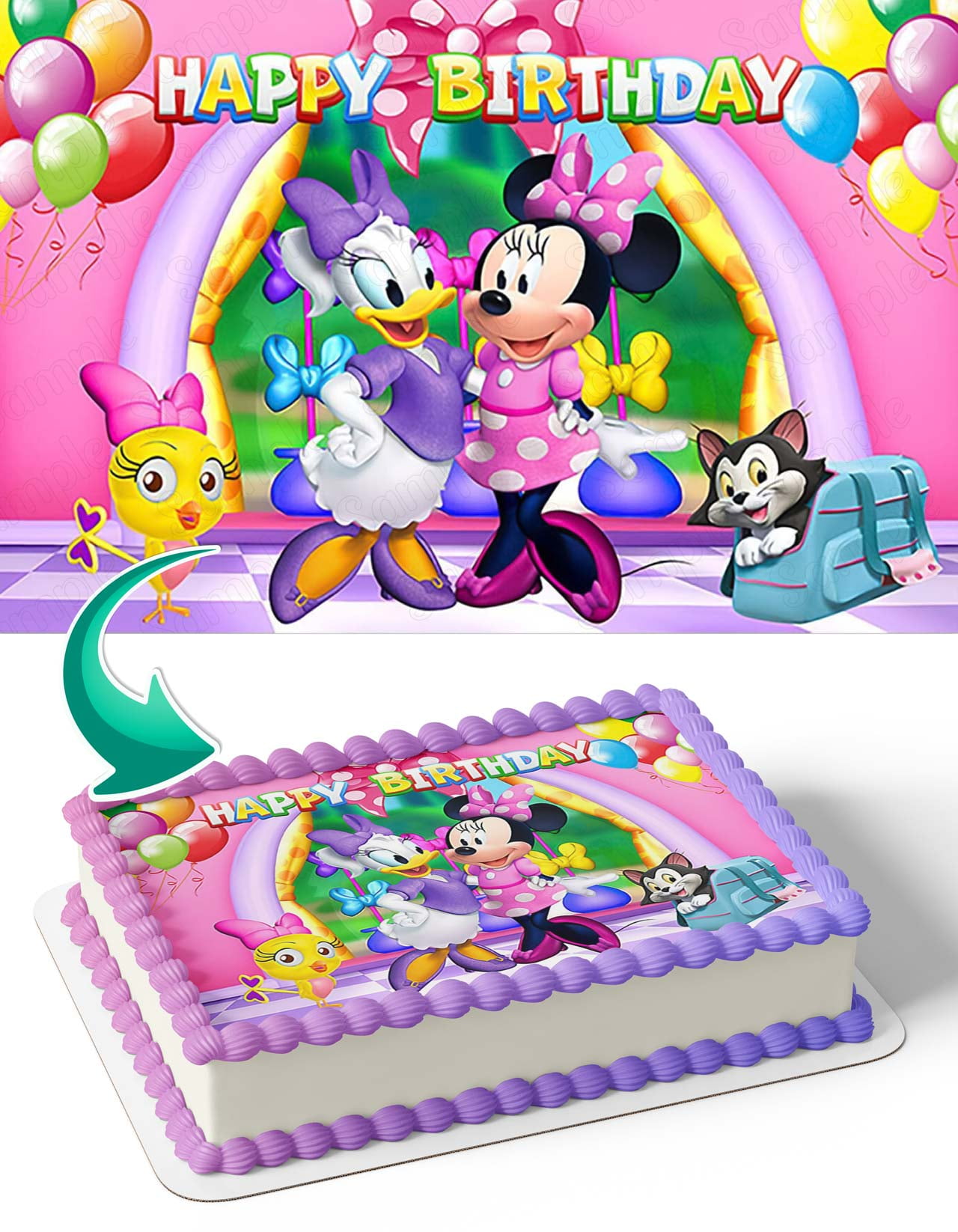 Disney Edible Cake Topper Daisy Duck Minnie Mouse Birthday by ...