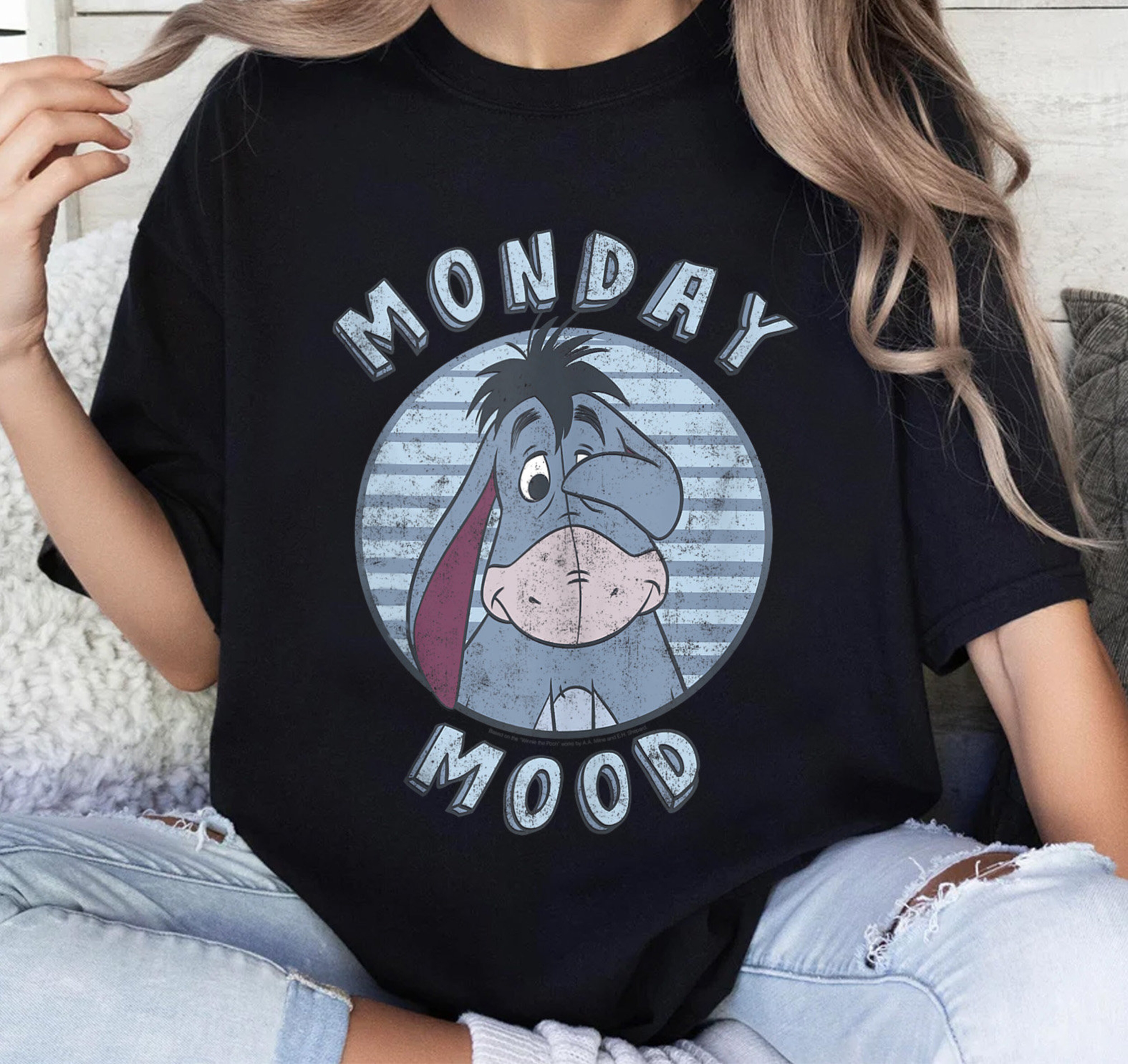Disney Eeyore Monday Mood Eeyore Cute Face Winnie The Pooh Shirt ...