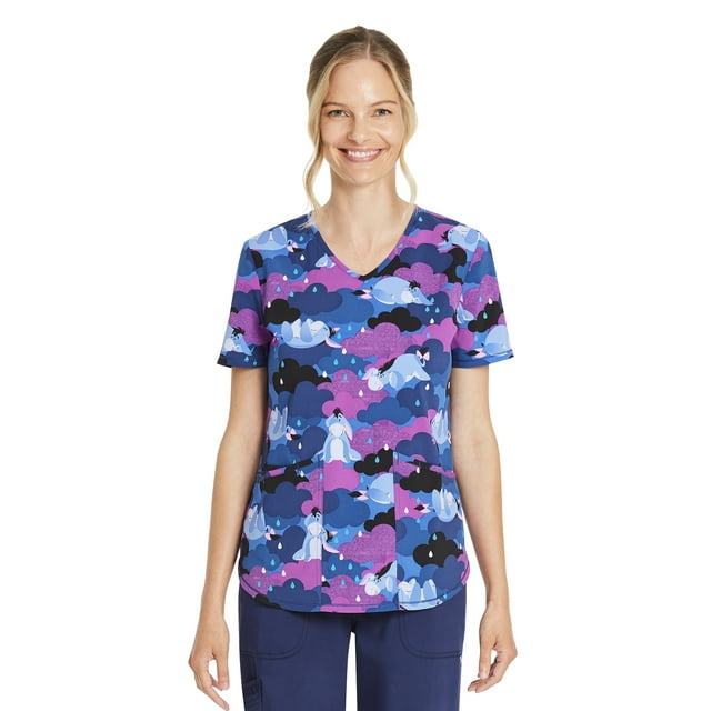 Disney Eeyore Rain Women’s V-Neck Scrub Top - Walmart.com