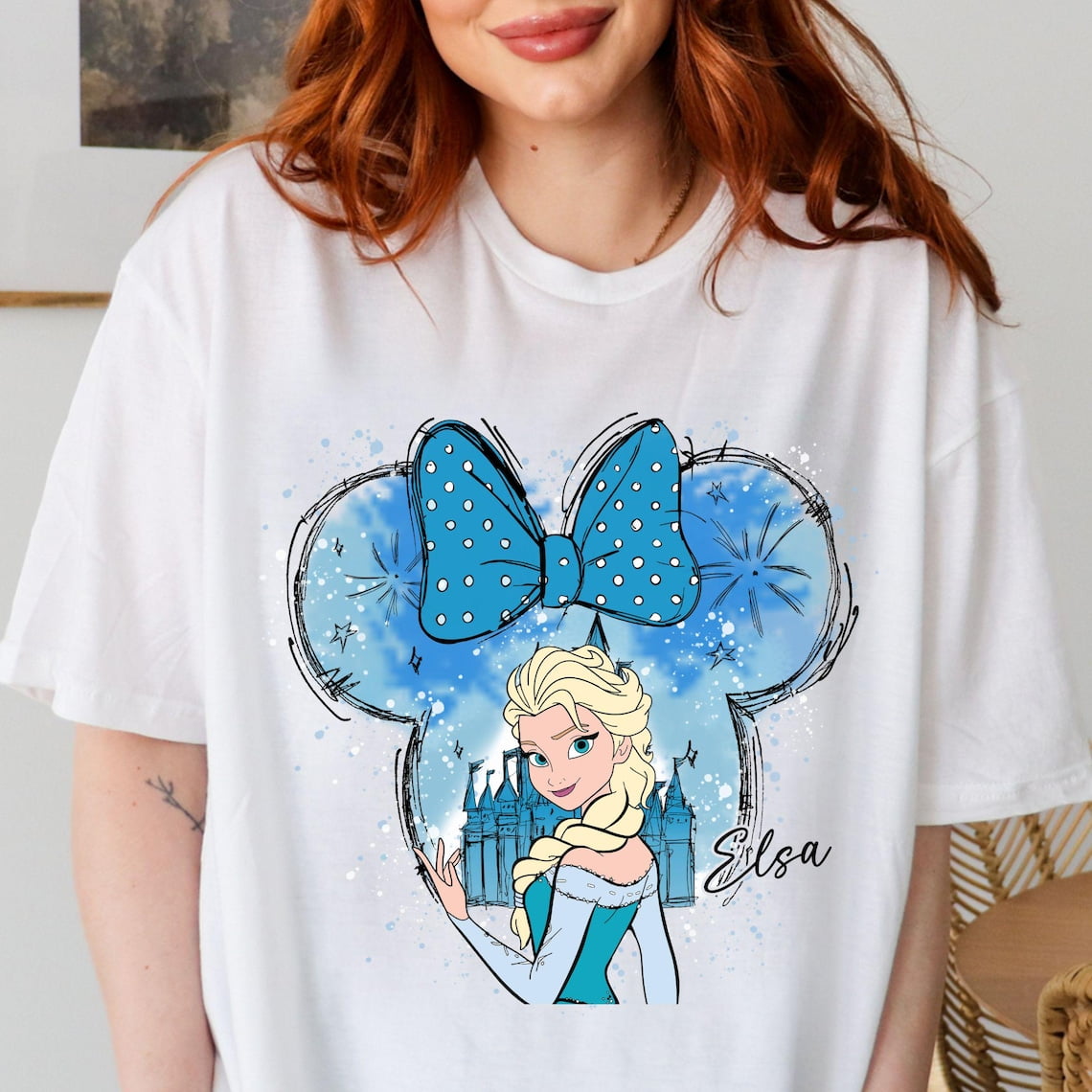 Disney Elsa T-Shirt, Frozen Elsa, Disney Castle Watercolor, Disney ...