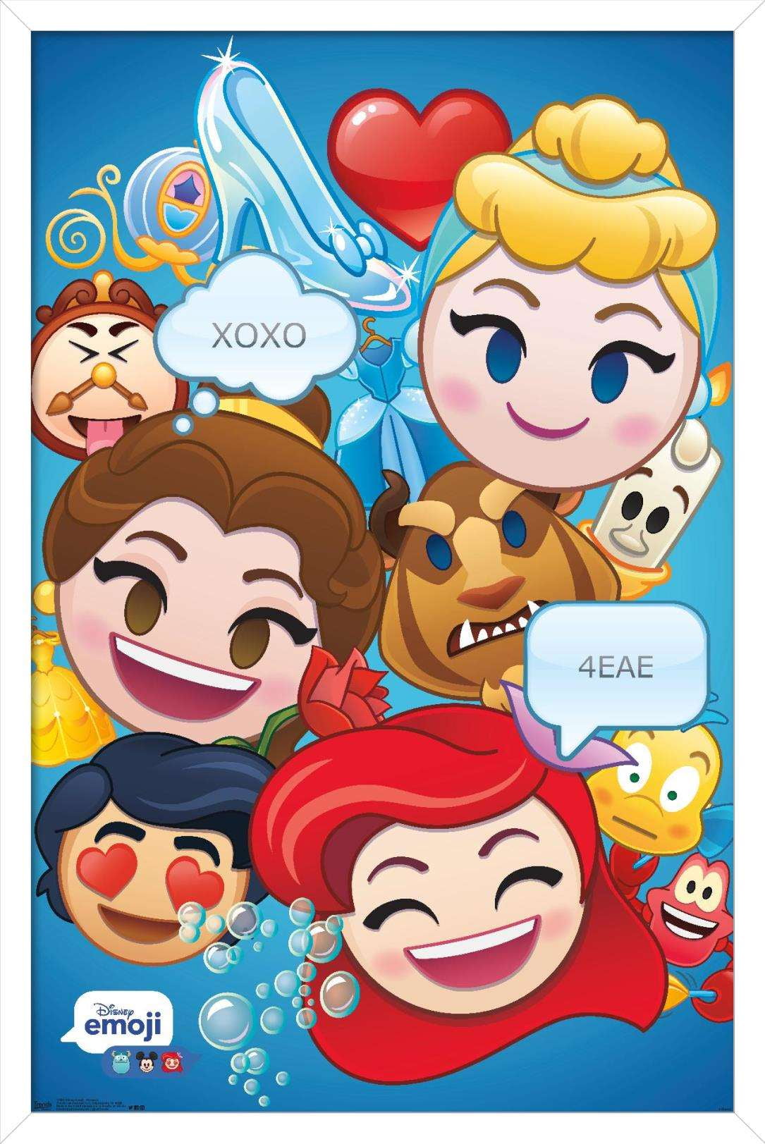 Disney Emoji - Disney Princess Wall Poster, 22.375" x 34", Framed ...