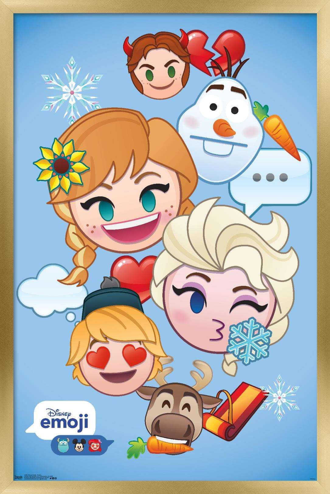 Disney Emoji - Frozen Wall Poster, 22.375" x 34", Framed - Walmart.com