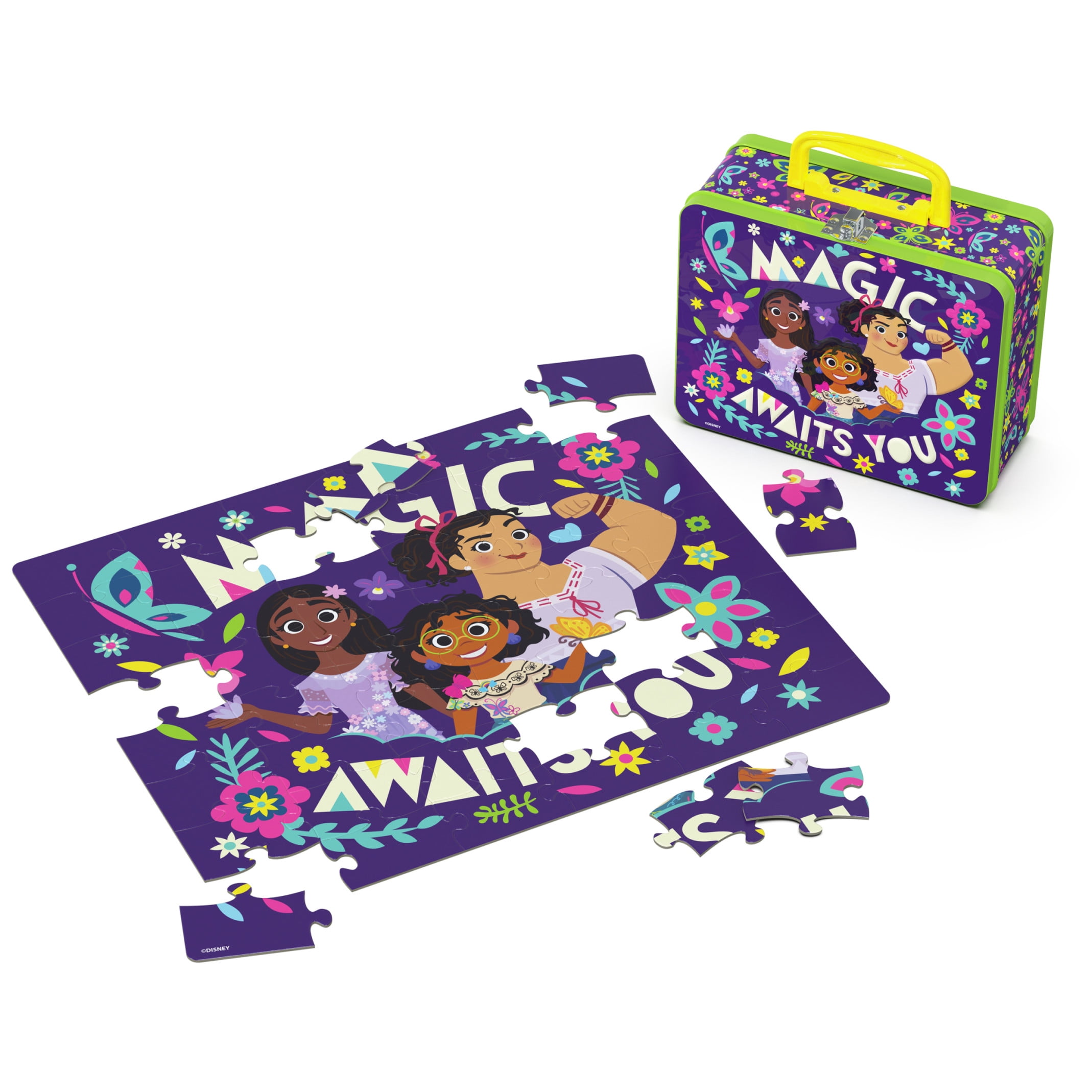 Spin Master Games, Disney's Encanto 48-Piece Puzzle in Tin Lunch Box ...
