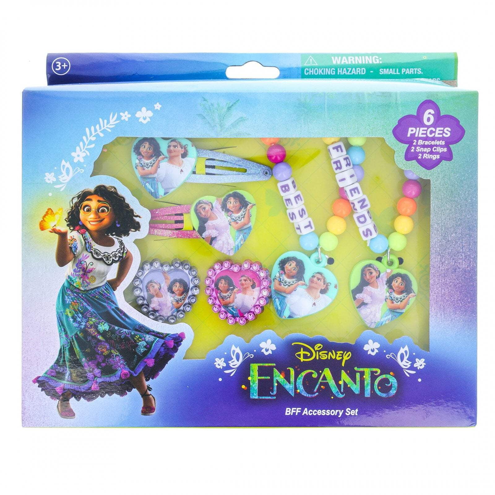 Disney Encanto BFF Accessory Set 6 Pieces ,2 Bracelet, 2 Snap Clips, 2 ...
