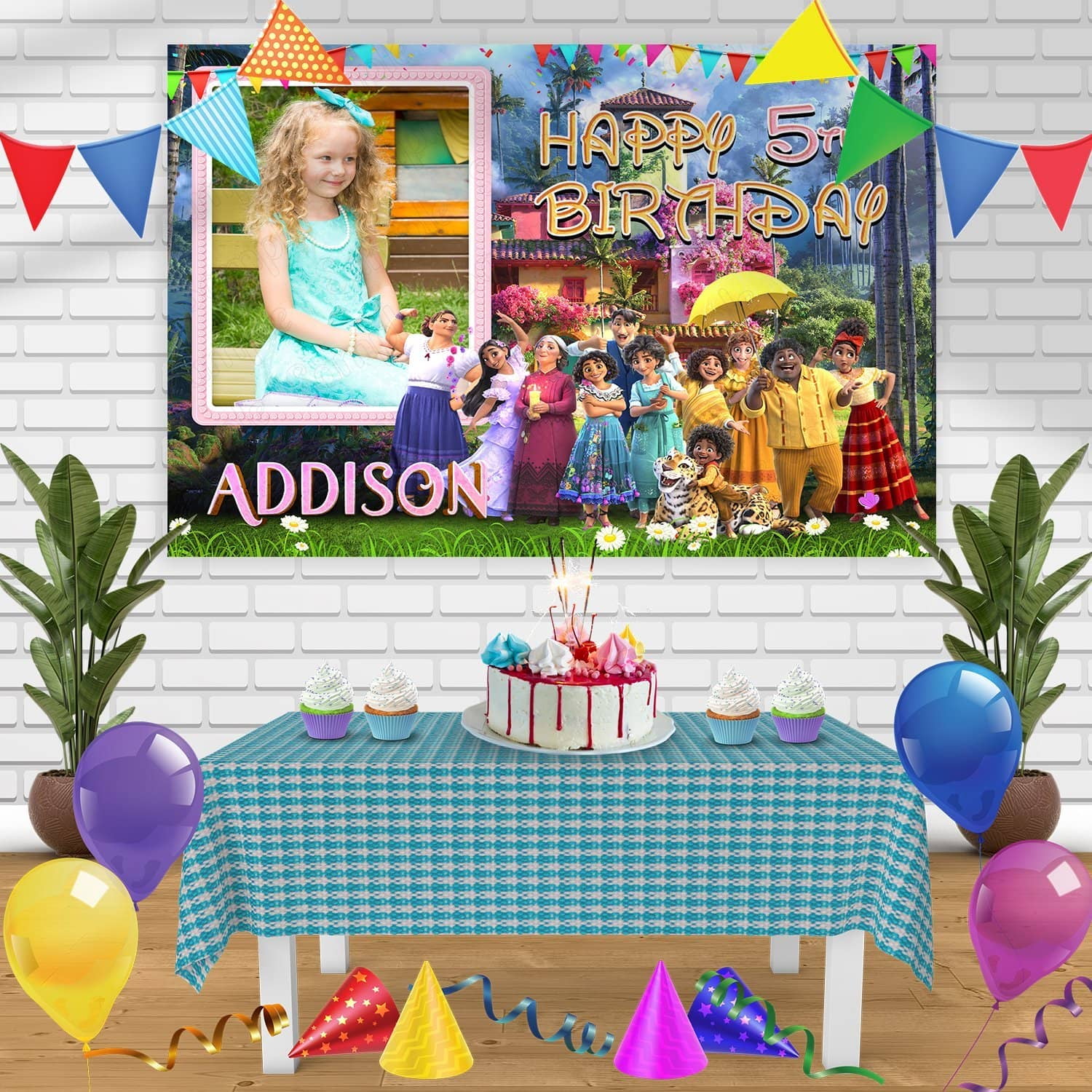 Disney Encanto Frame V1 Birthday Banner Personalized Party Backdrop ...