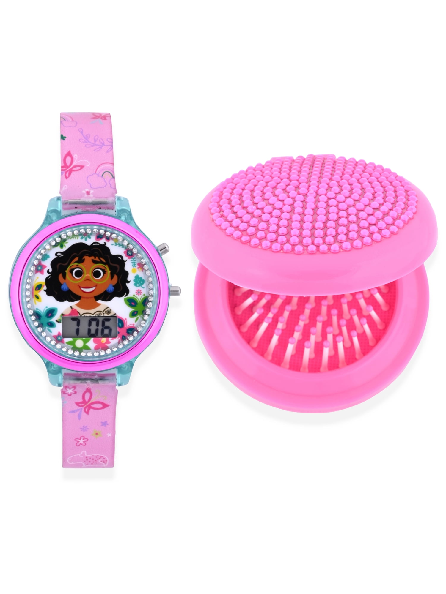 Disney Encanto Girl's Flashing LCD Pink Silicone Watch with Matching ...