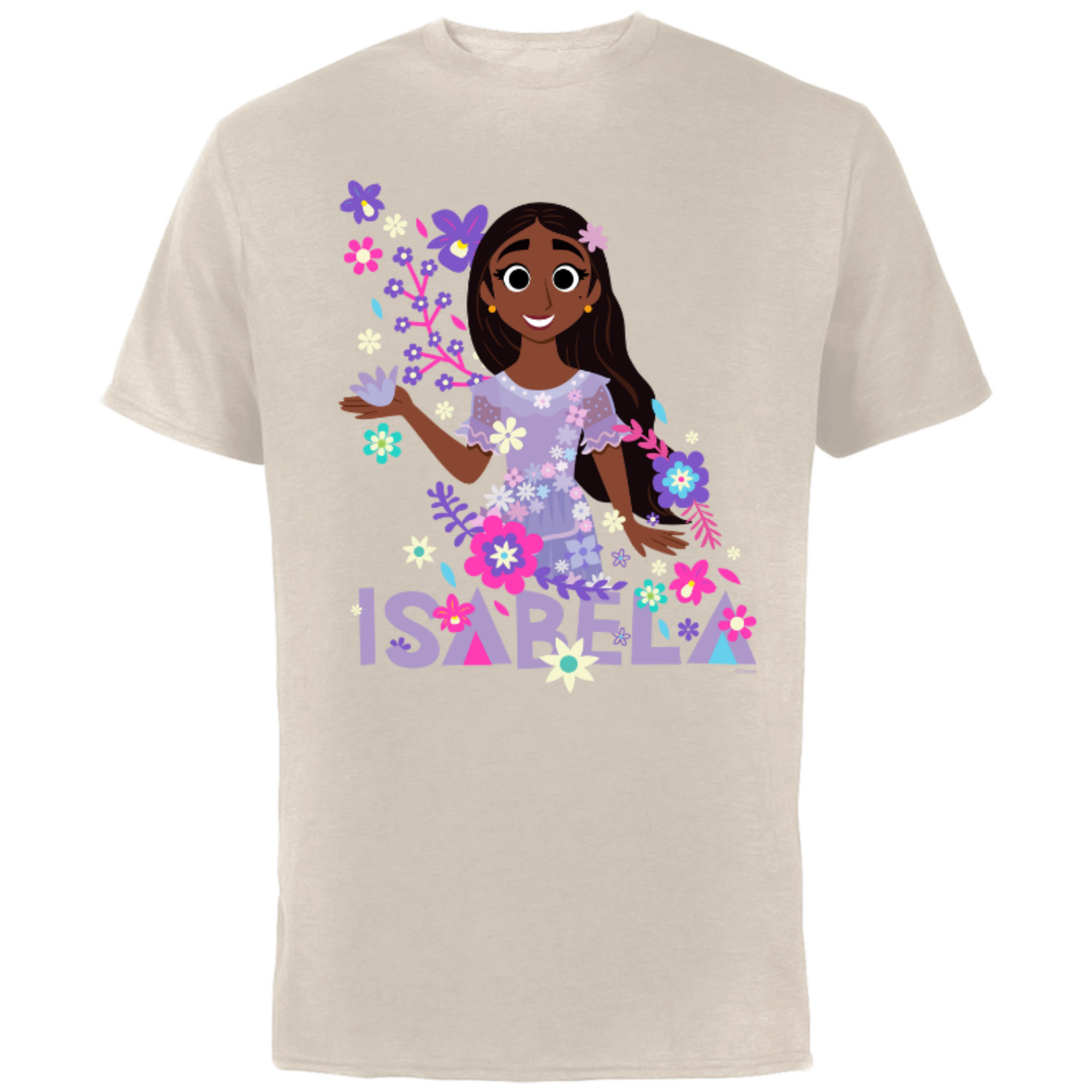 Disney Encanto Isabela Madrigal Floral - Short Sleeve Cotton T-Shirt ...