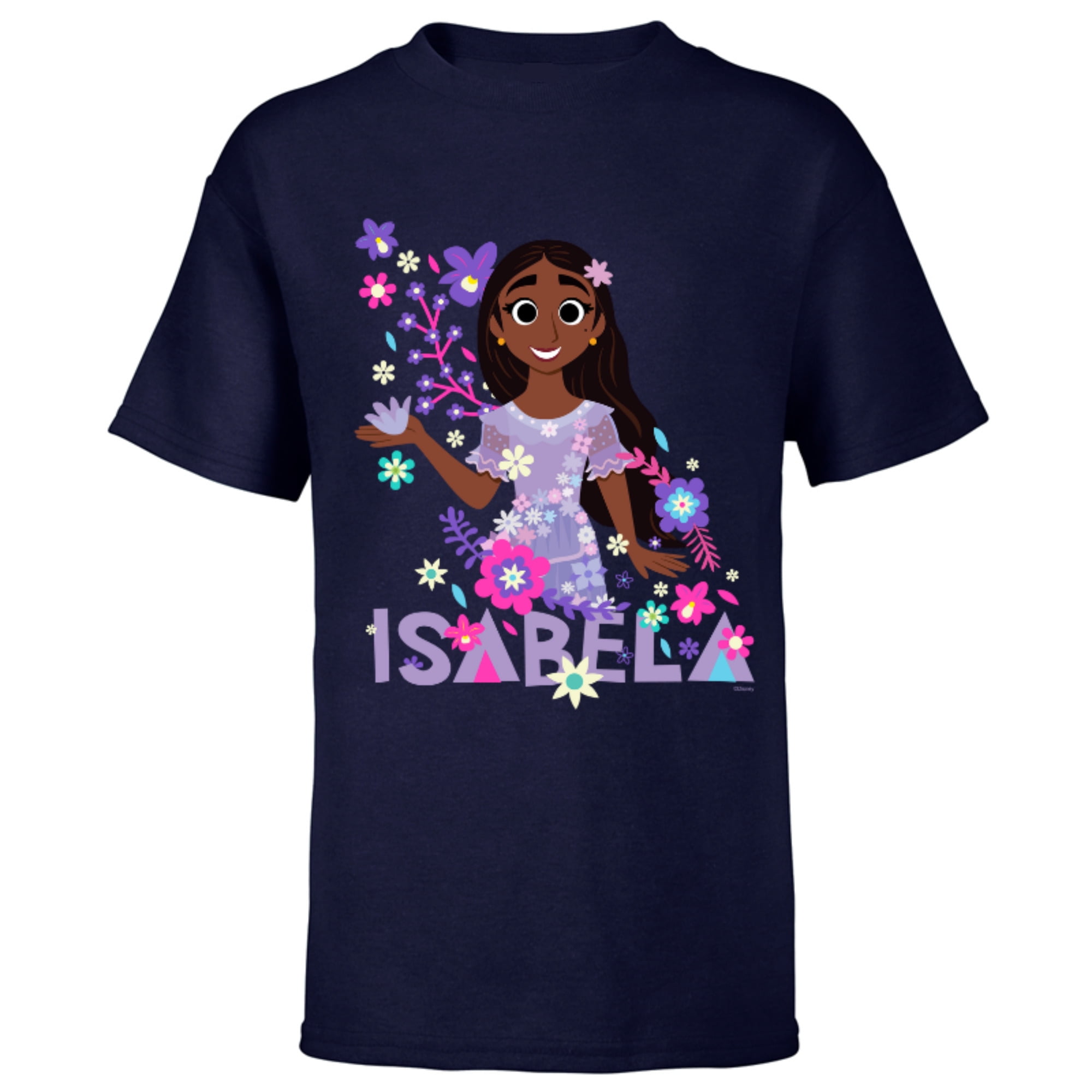 Disney Encanto Isabela Madrigal Floral - Short Sleeve T-Shirt for Kids - Customized-Navy ...