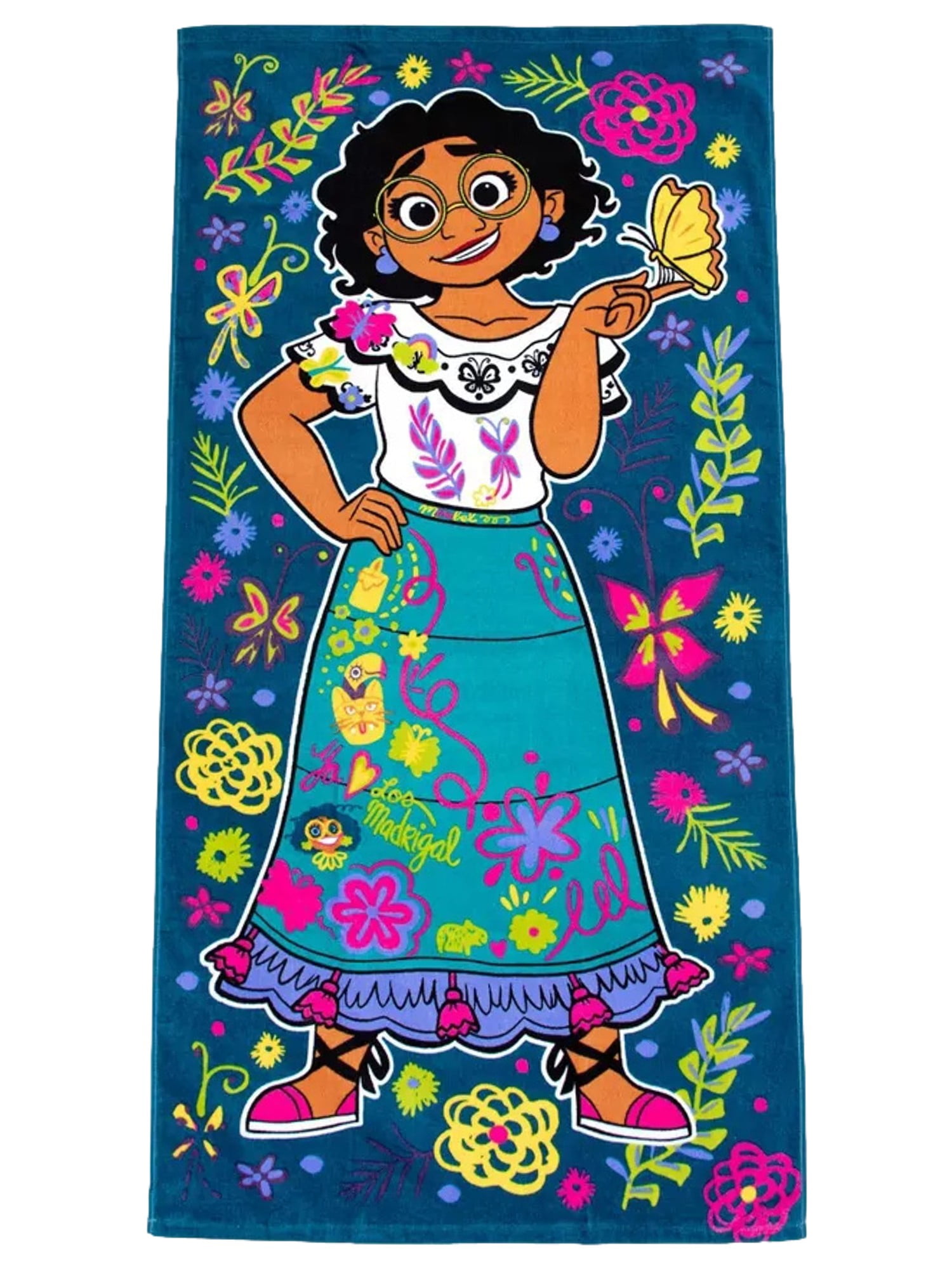 Disney Encanto Mirabel & Butterfly Cotton Beach Towel 28x58, Teal ...
