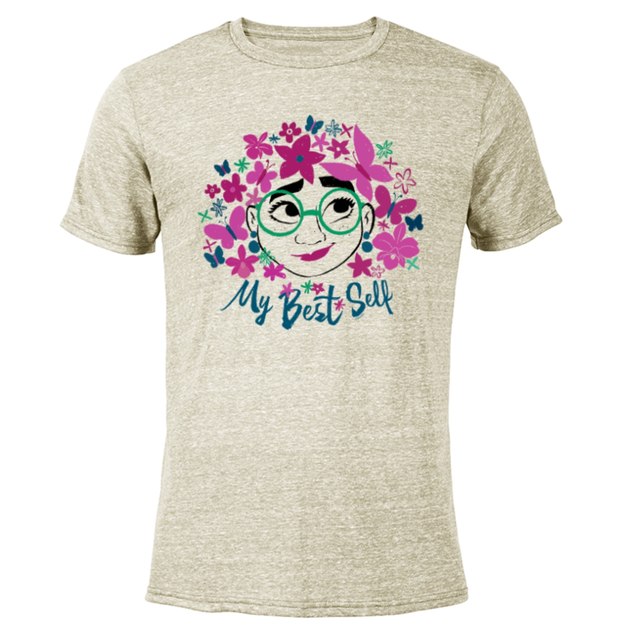 Disney Encanto Mirabel Flowers and Butterflies My Best Self - Short Sleeve Blended T-Shirt for ...