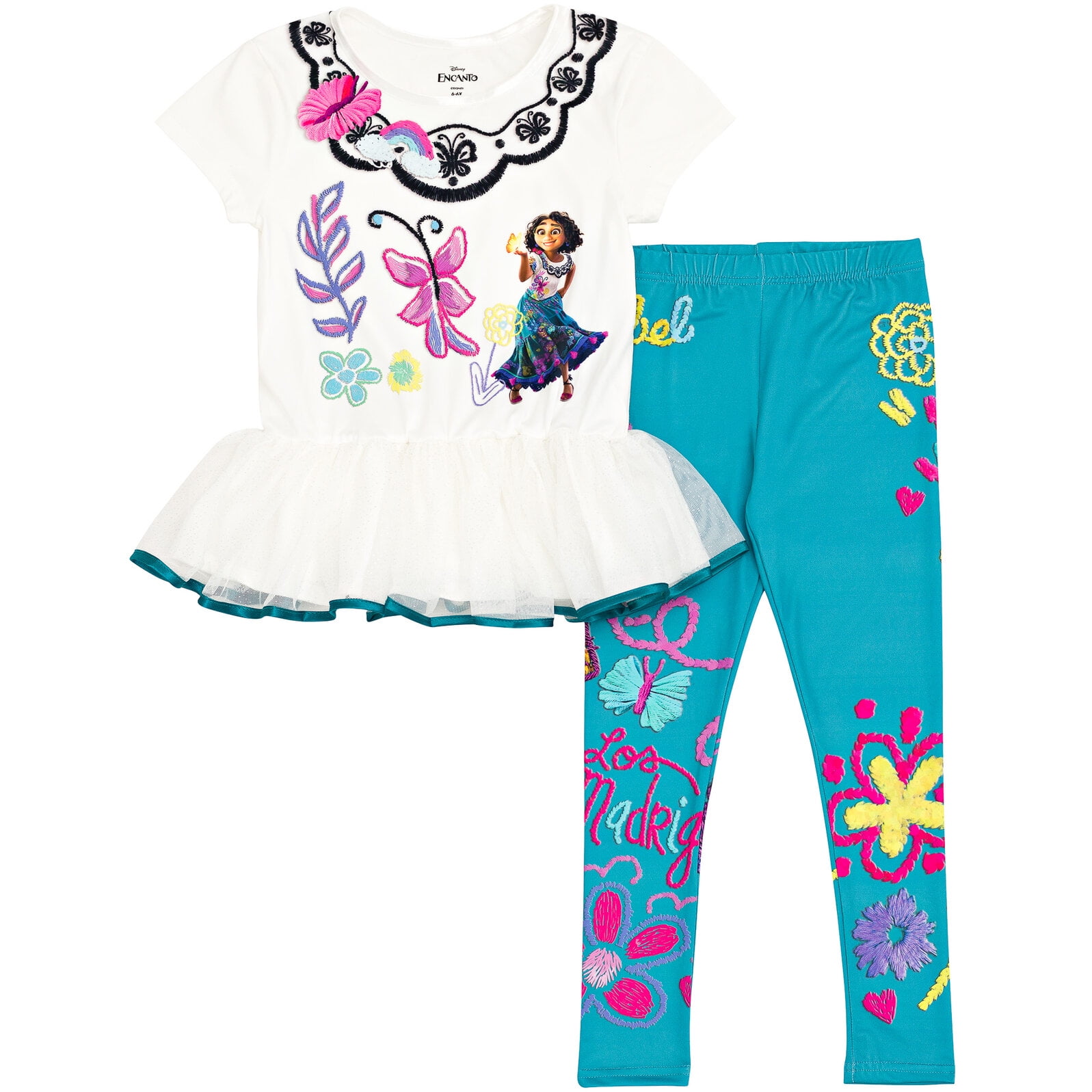 Disney Encanto Mirabel Apparel Sets: Little Girls T-Shirt Dress & Leggings, Toddler to Big Kid ...