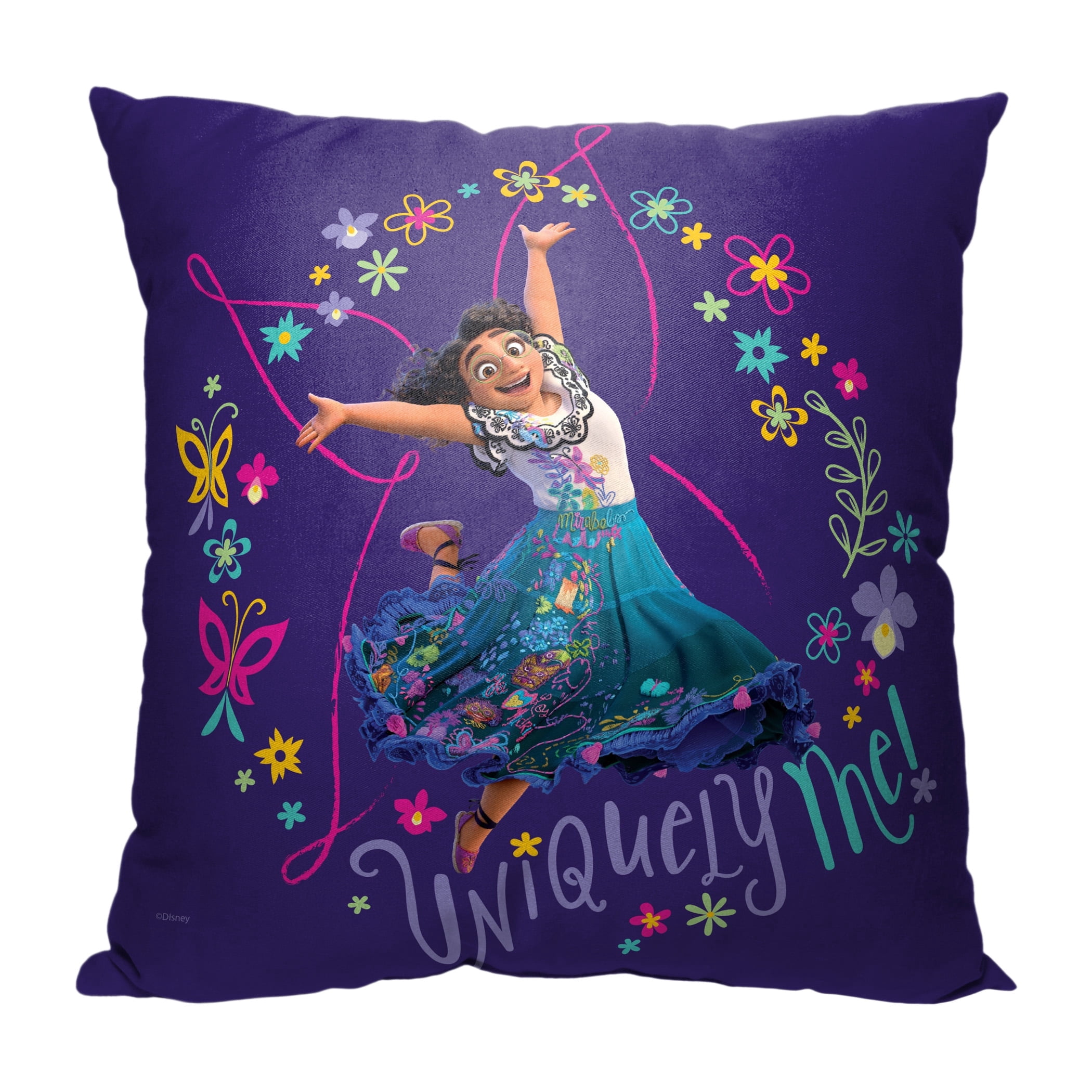 Disney Encanto Uniquely Me Kids Printed Throw Pillow, 18 x 18 inches ...