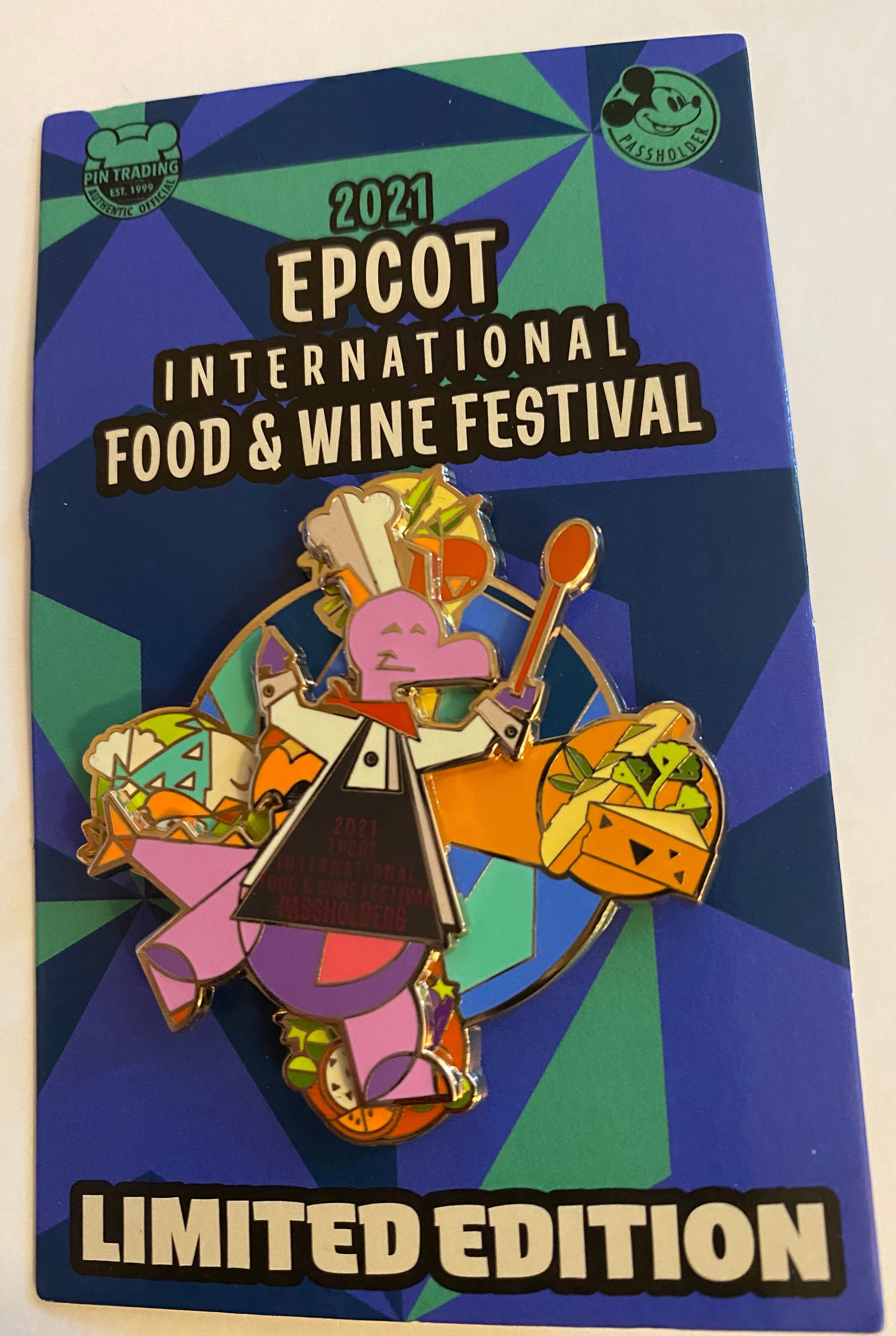 Disney Epcot Food and Wine 2021 Limited Figment Chef Spinning Pin New ...