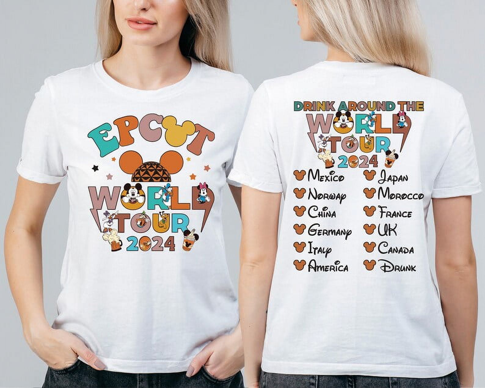Disney Epcot World Tour Shirt, Drink Around The World 2024 Shirt ...