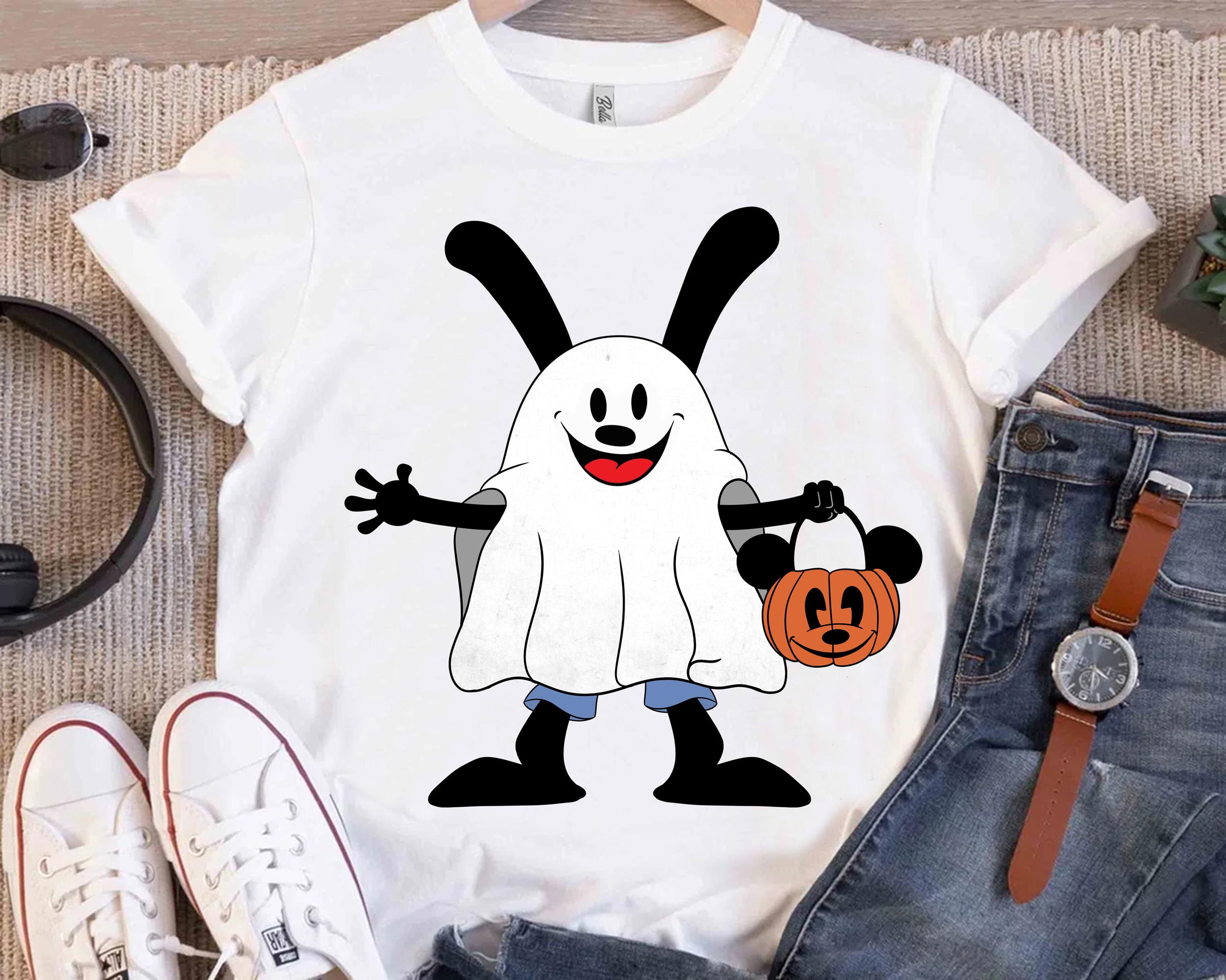 Disney Epic Mickey Oswald Ghost Halloween T-Shirt, Oswald Boo Halloween ...