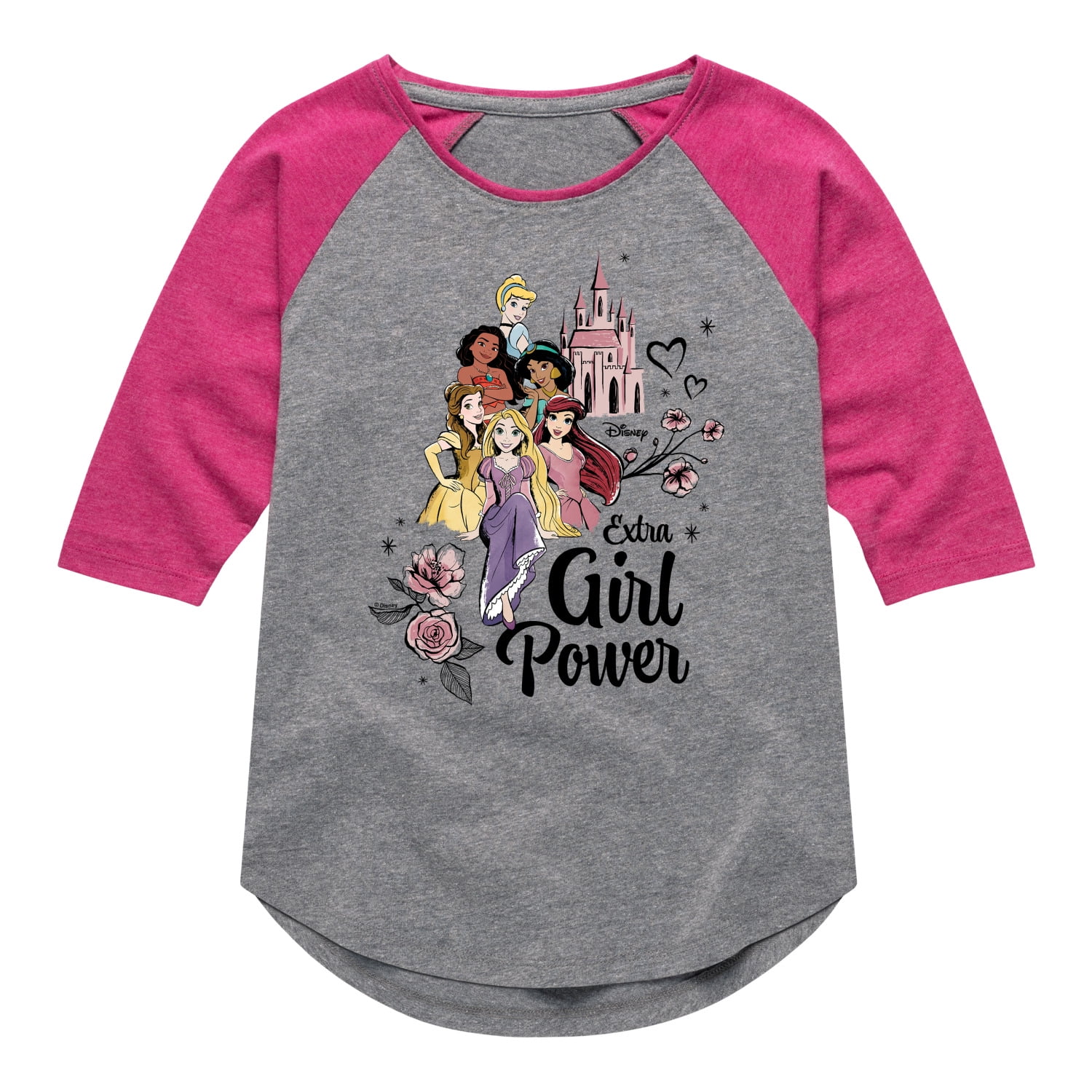 Disney - Extra Girl Power - Toddler & Youth Girls Raglan Graphic T ...