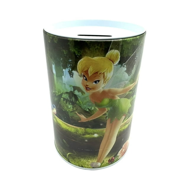 Disney Fairies Tinker Bell Metal Cylinder Tin Coin Bank - Walmart.com