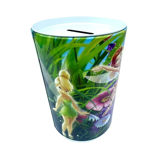 Disney Fairies Tinker Bell Metal Cylinder Tin Coin Bank - Walmart.com
