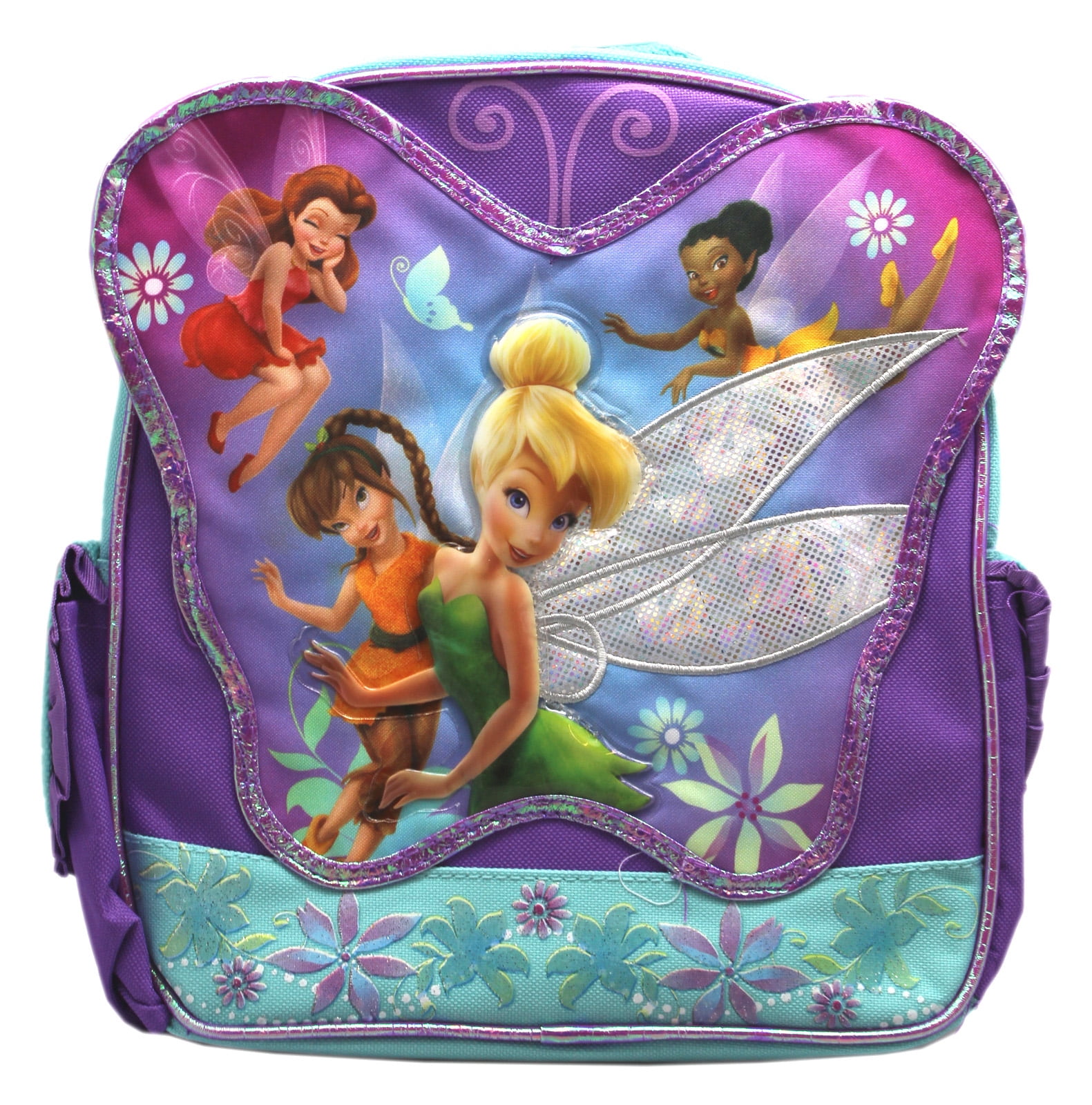 Disney Fairies Violet/Light Blue Floral Butterfly Mini Toddler Backpack ...