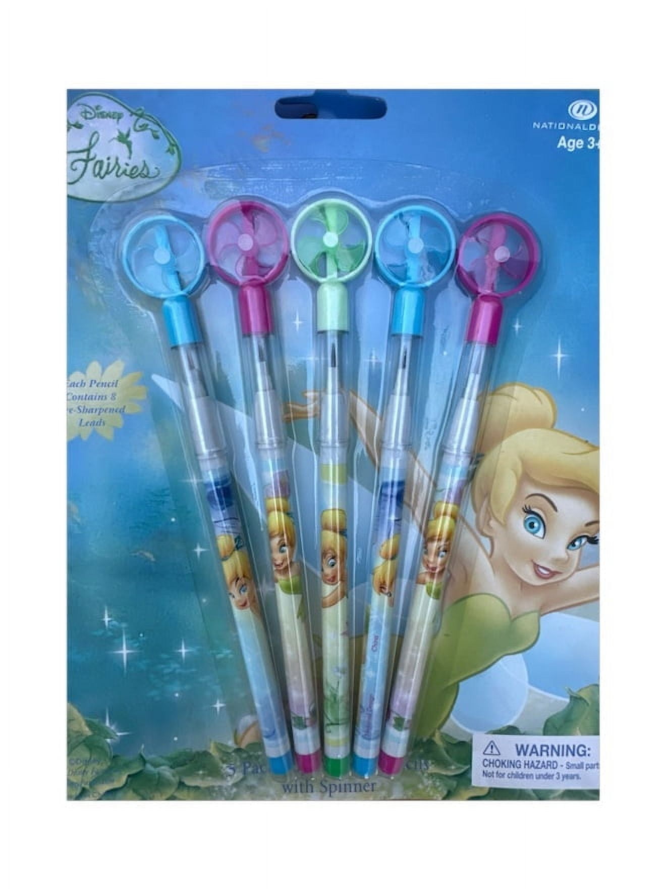 Disney Fairy Tinker Bell 5pk Pop-a-point pencils with spinner topper ...