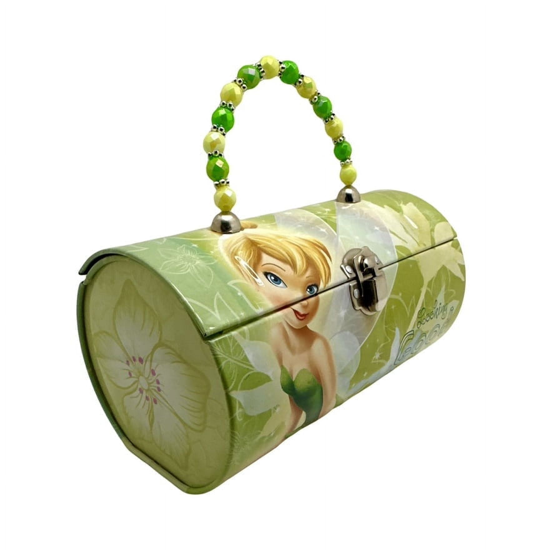 Disney Fairy Tinker Bell Looking Good green Cylinder Purse Keepsake Tin ...