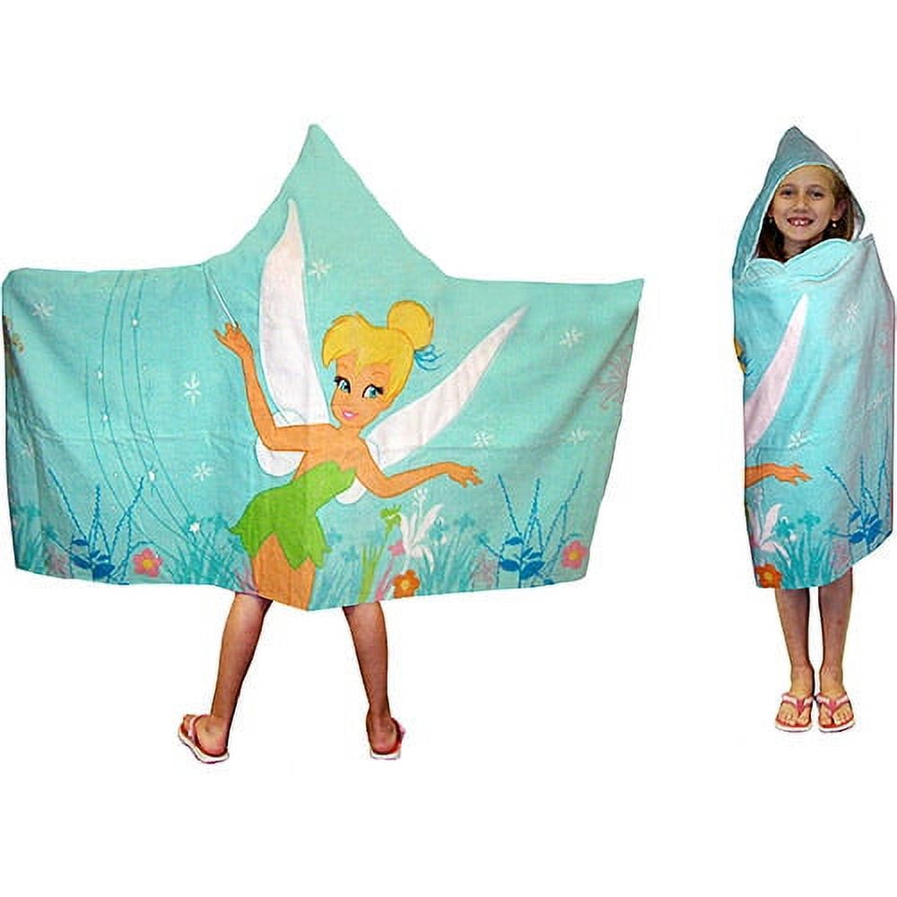 Disney Tinker Bell Kids' Beach & Bath Towel with Illusionary Cape Hood ...