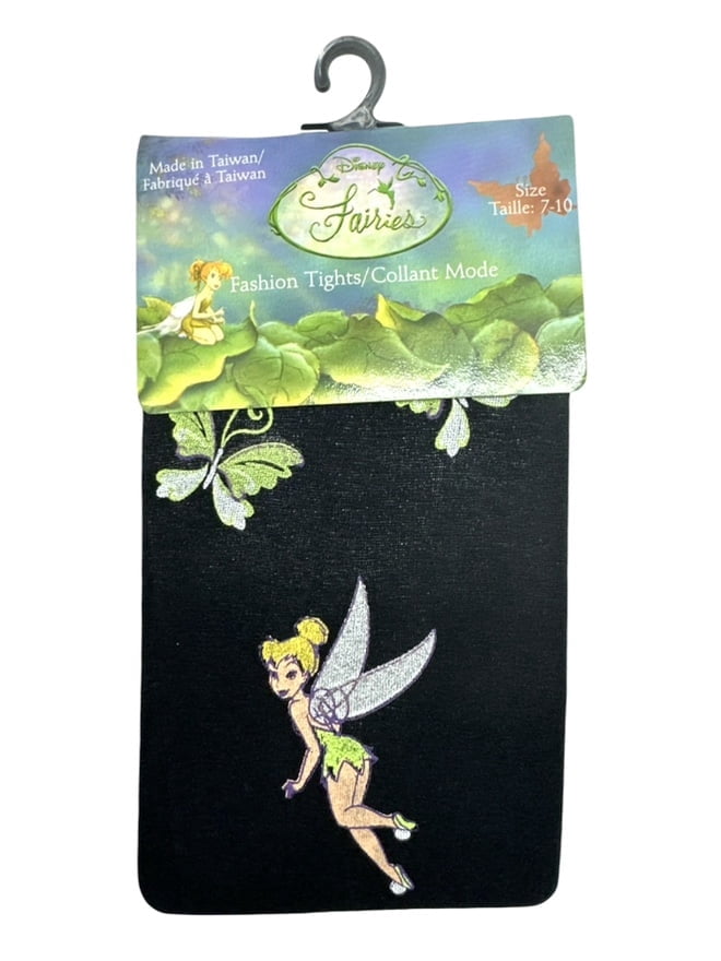 Disney Fairy Tinker Bell girl's black tights (size 7-10) - Walmart.com