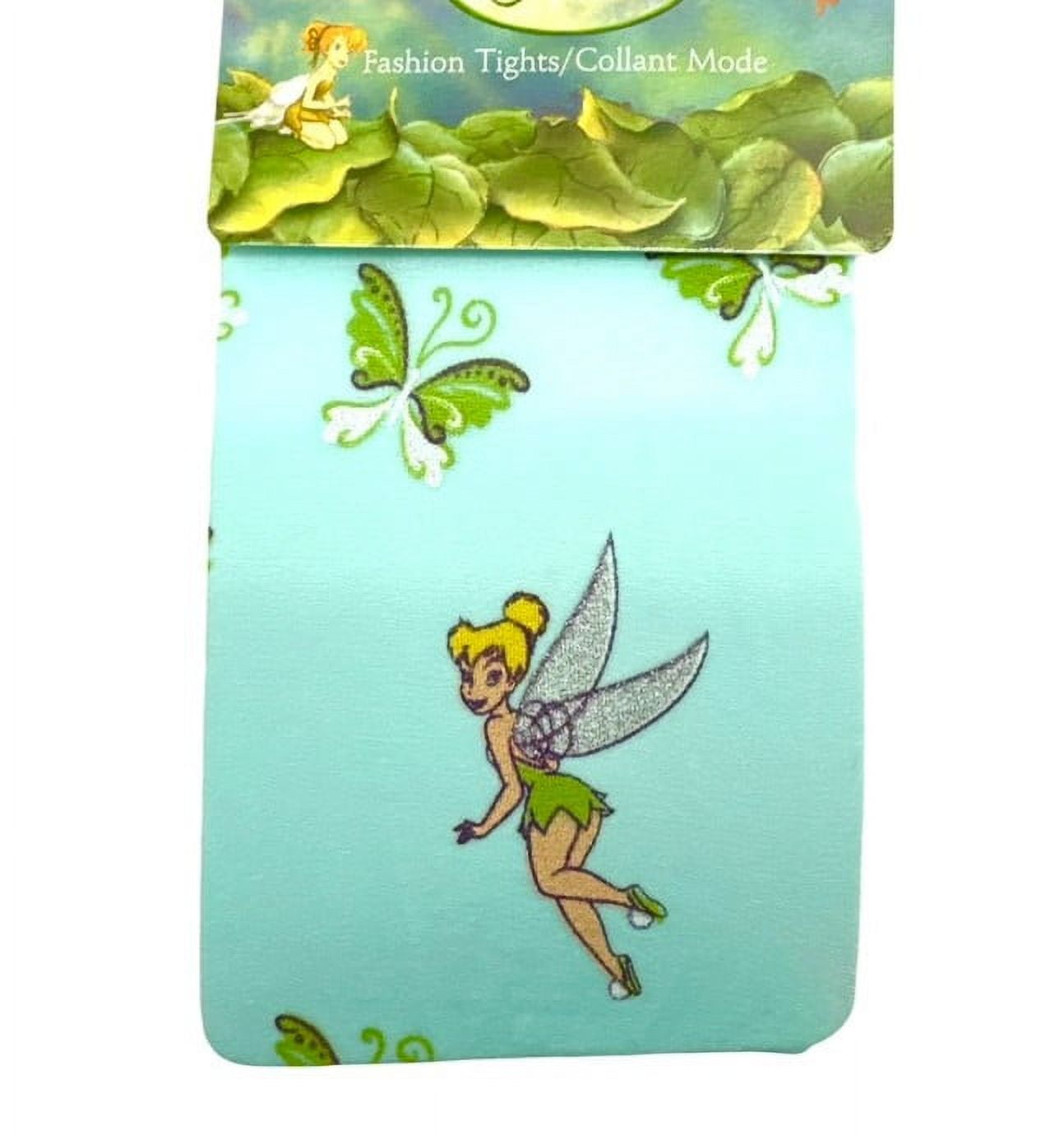 Disney Fairy Tinker Bell girl's greenish blue / cyan tights (size 7-10 ...
