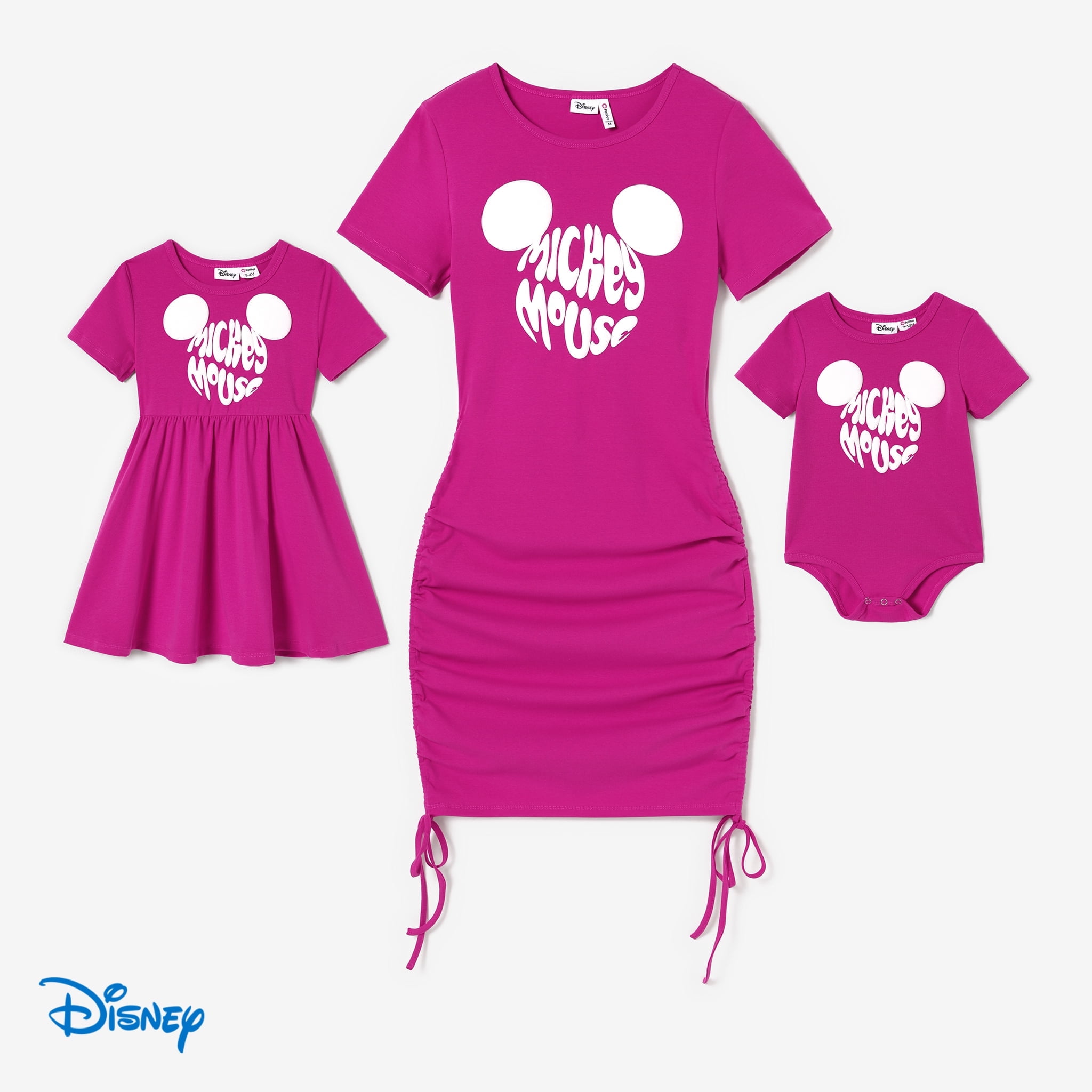 Disney Family Matching Short Sleeve Outfits, Rosy Dress for Women L ...