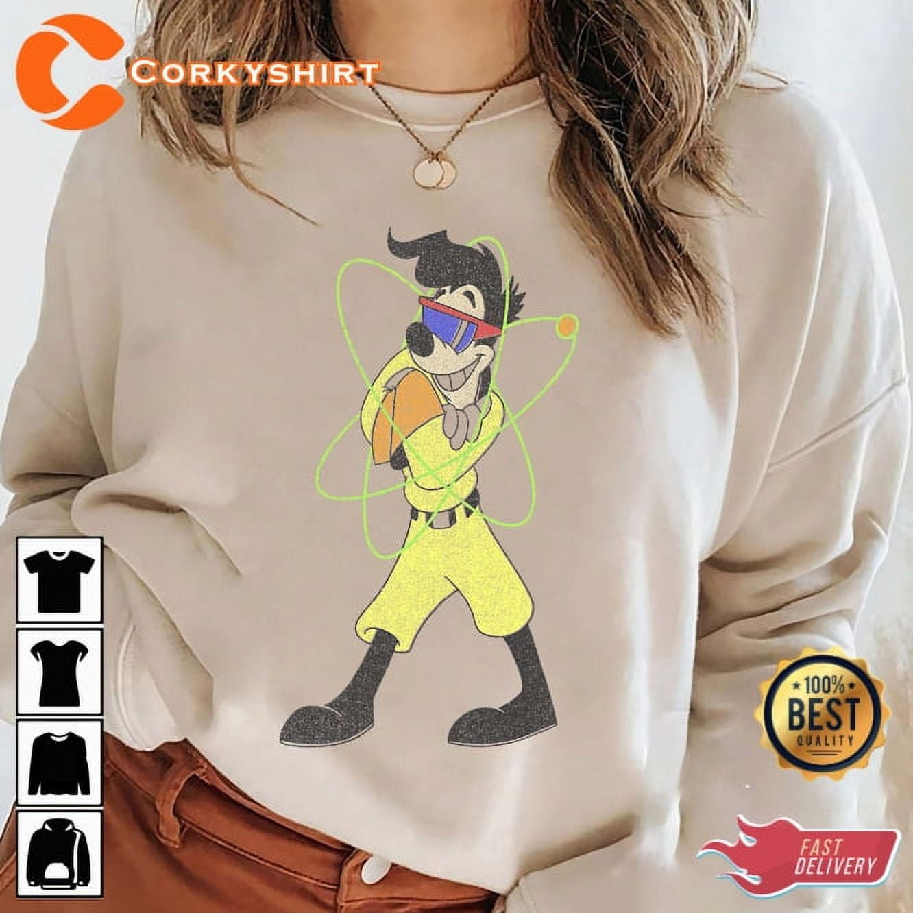 Disney Fancy Hight-tech Goofy Movie Powerline Portrait T-shirt ...