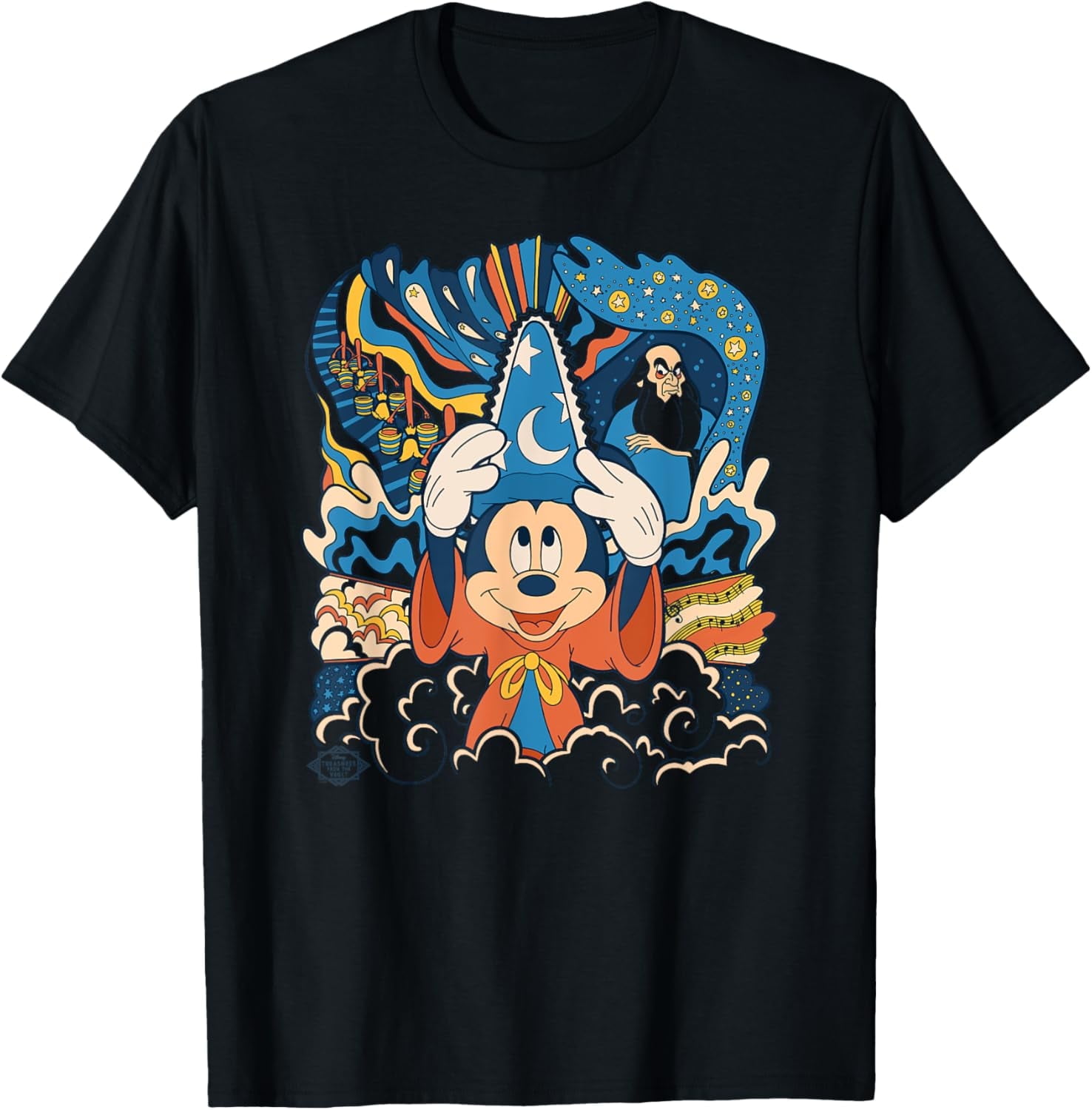 Disney Fantasia Mickey Mouse Sorcererâ s Apprentice Retro T-Shirt ...