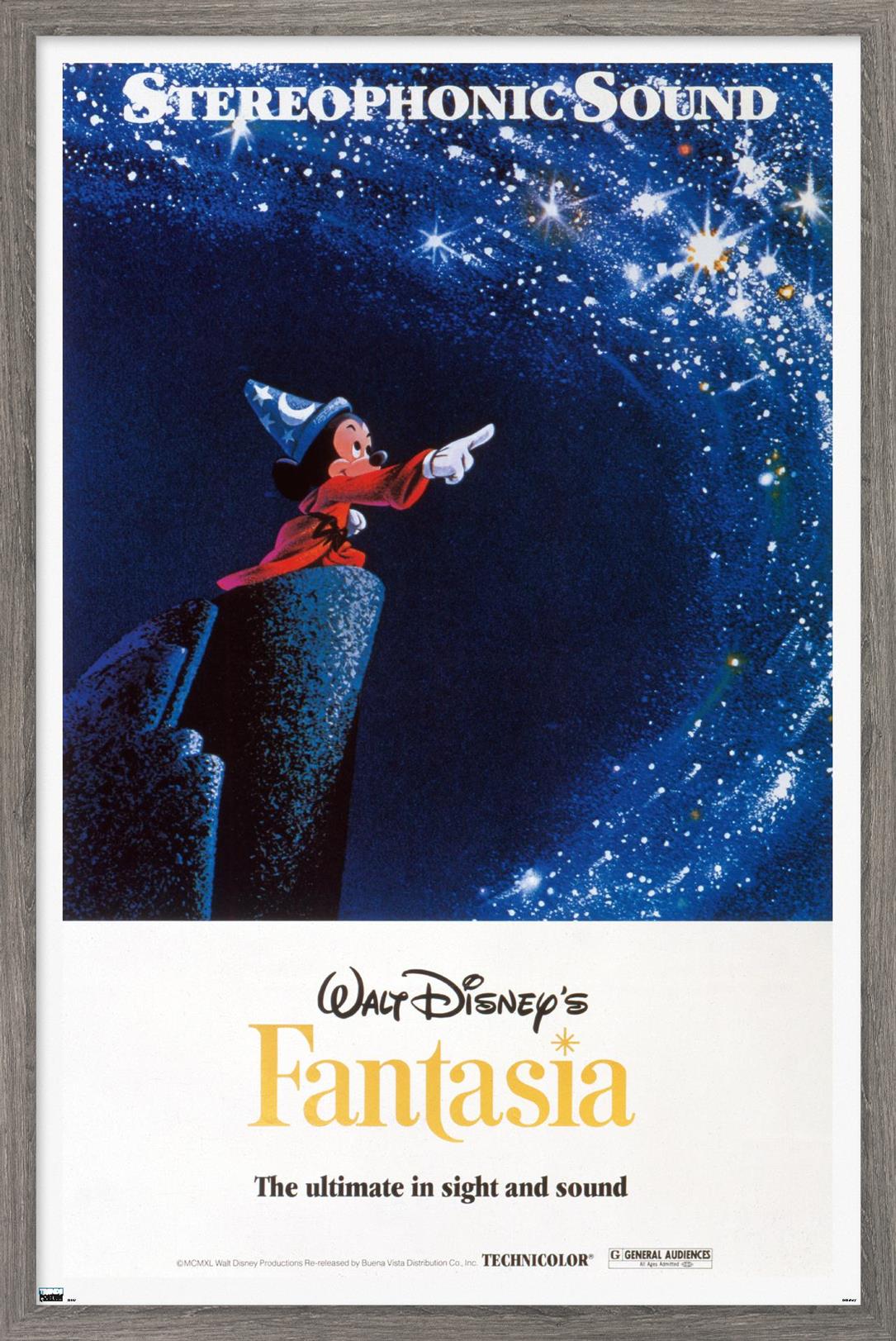 Disney Fantasia - One Sheet 1981 Wall Poster, 22.375" x 34" Framed - Walmart.com