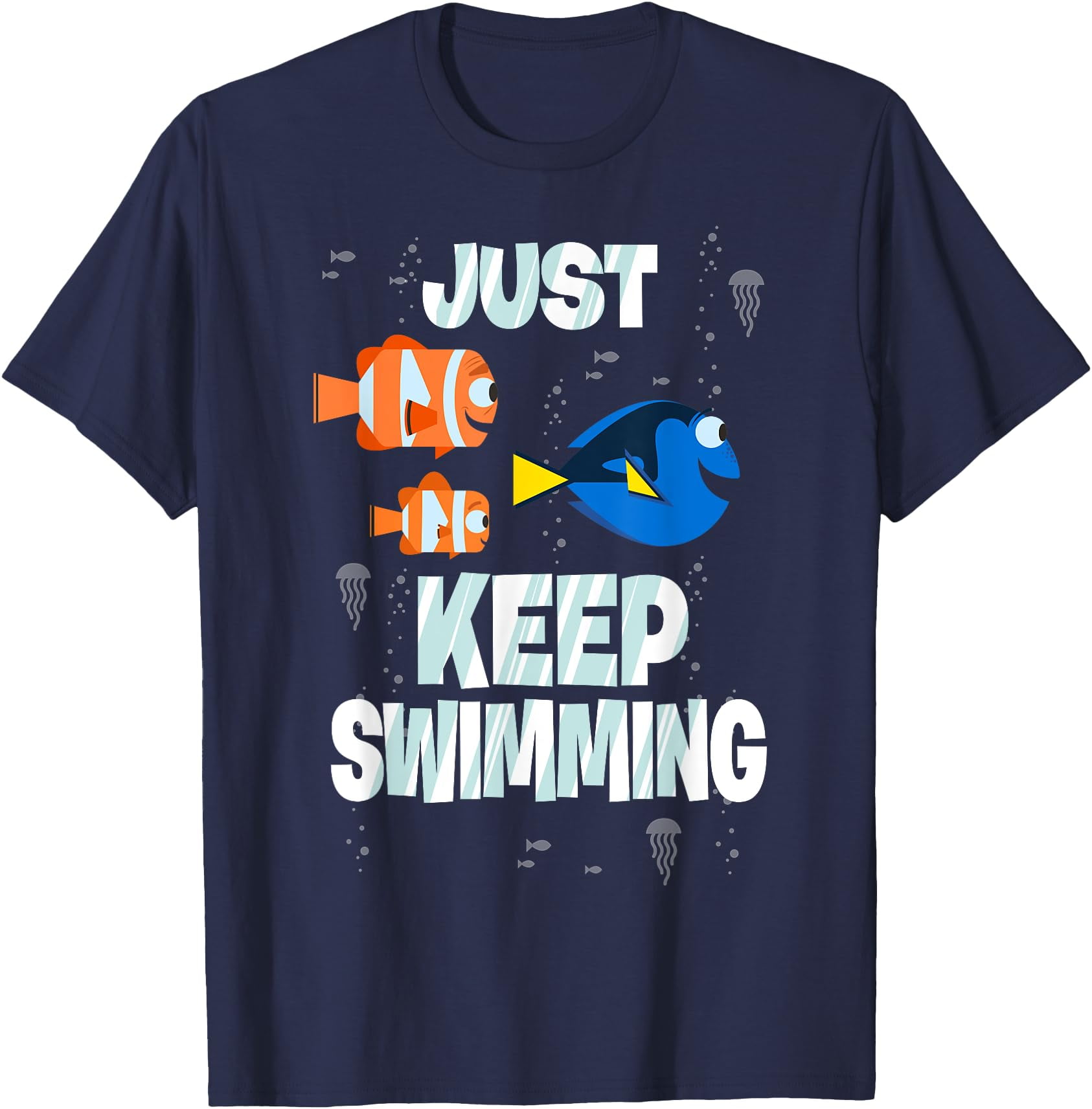 Disney Finding Dory Just Keep Swimming Clown Fish Crew T-Shirt ...