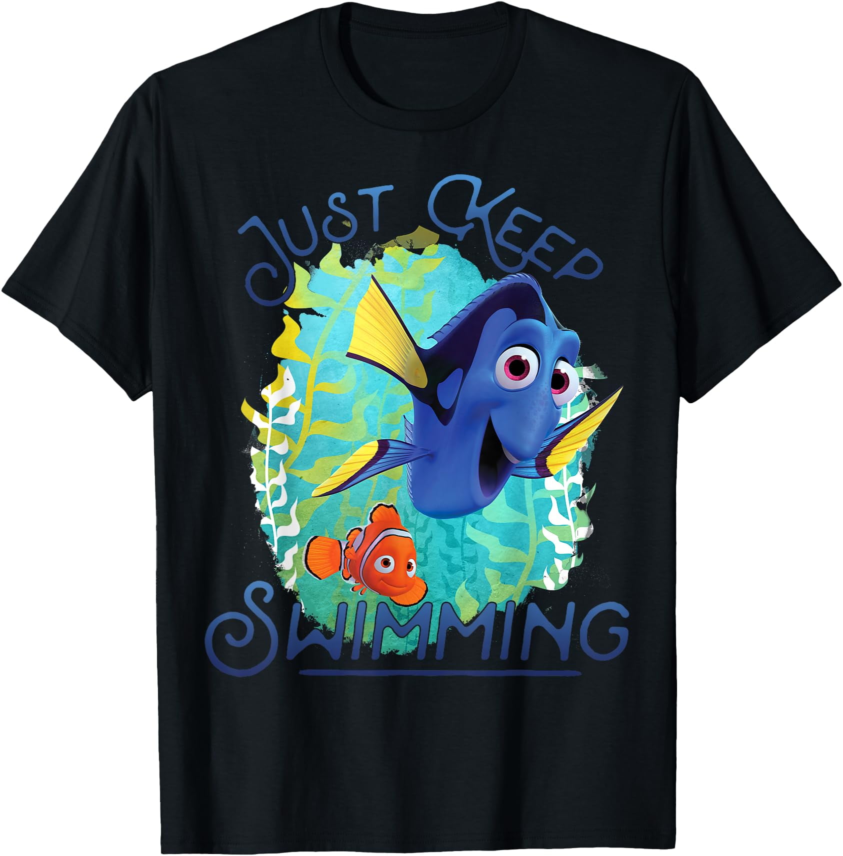 Disney Finding Dory Just Keep Swimming Ocean Logo T-Shirt - Walmart.com