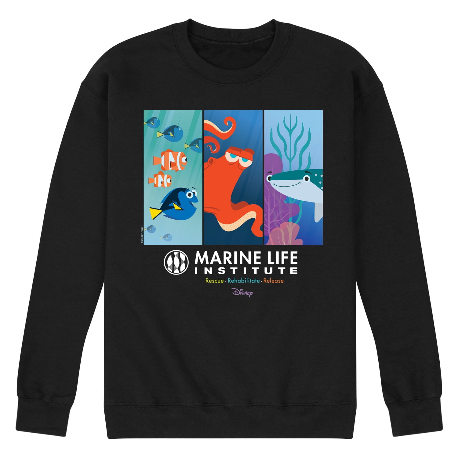 Disney Finding Dory - Marine Life Institute - Men's Crew Neck Fleece ...