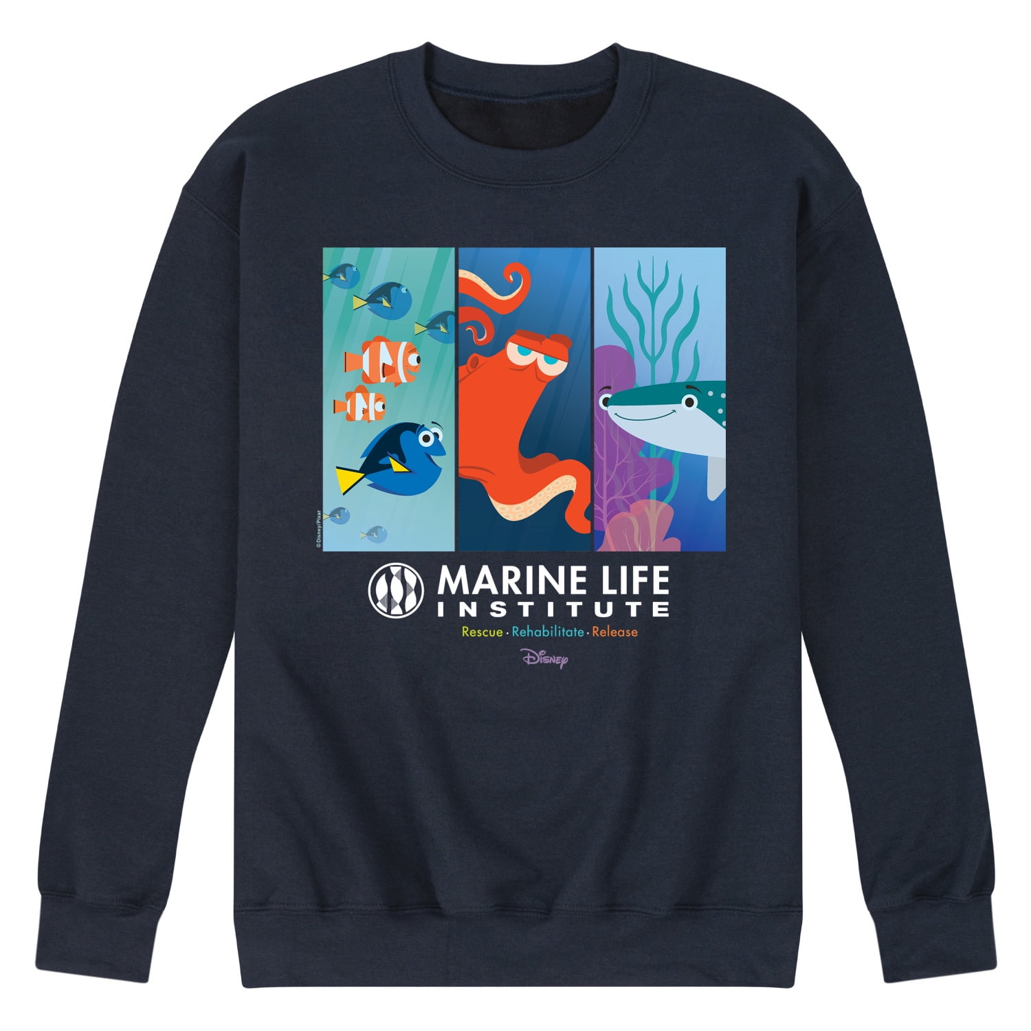 Disney Finding Dory - Marine Life Institute - Men's Crew Neck Fleece ...