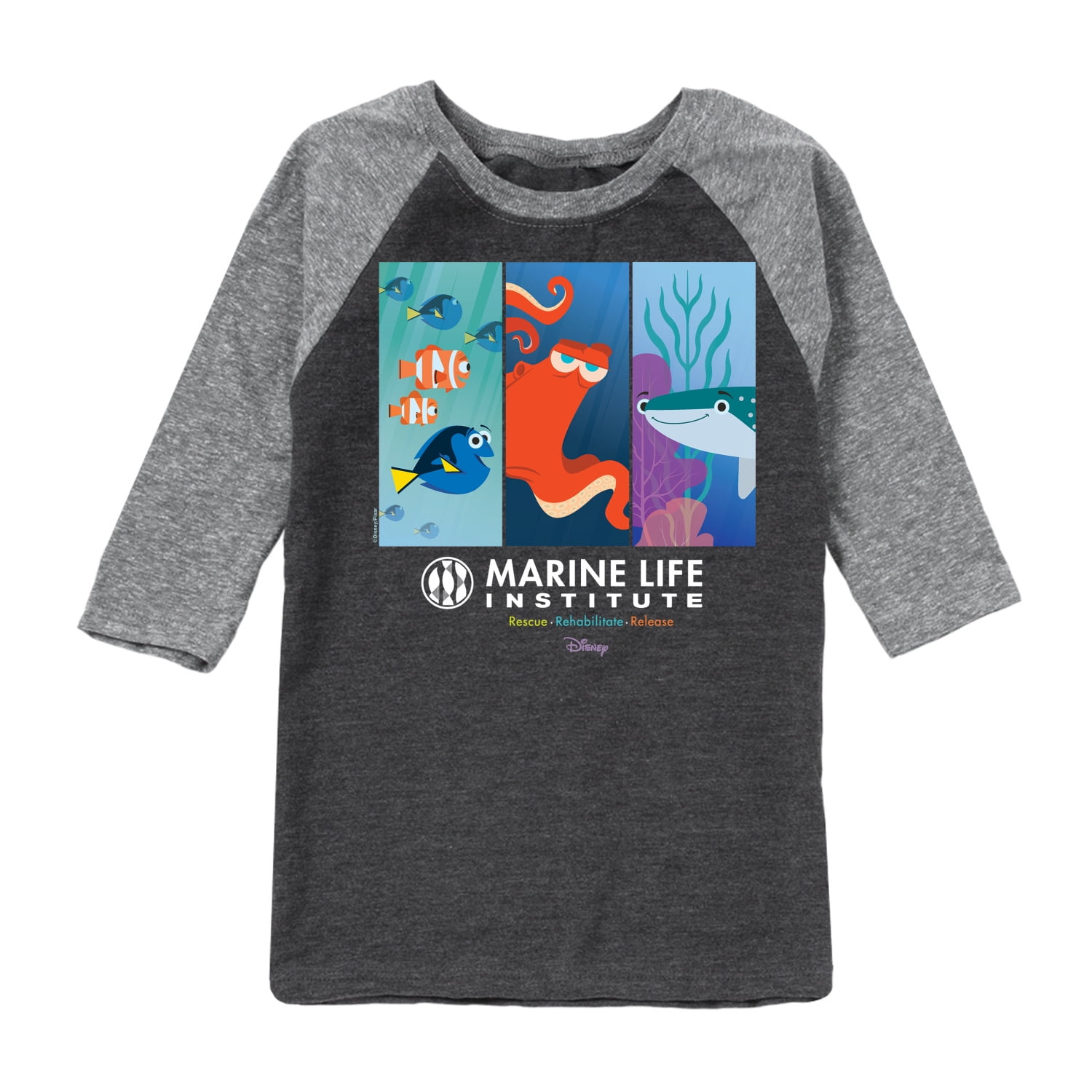 Disney Finding Dory - Marine Life Institute - Toddler & Youth Raglan ...