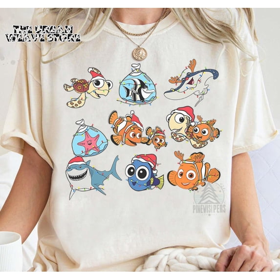 Disney Finding Nemo Characters Christmas Shirt Finding Dory T-shirt ...