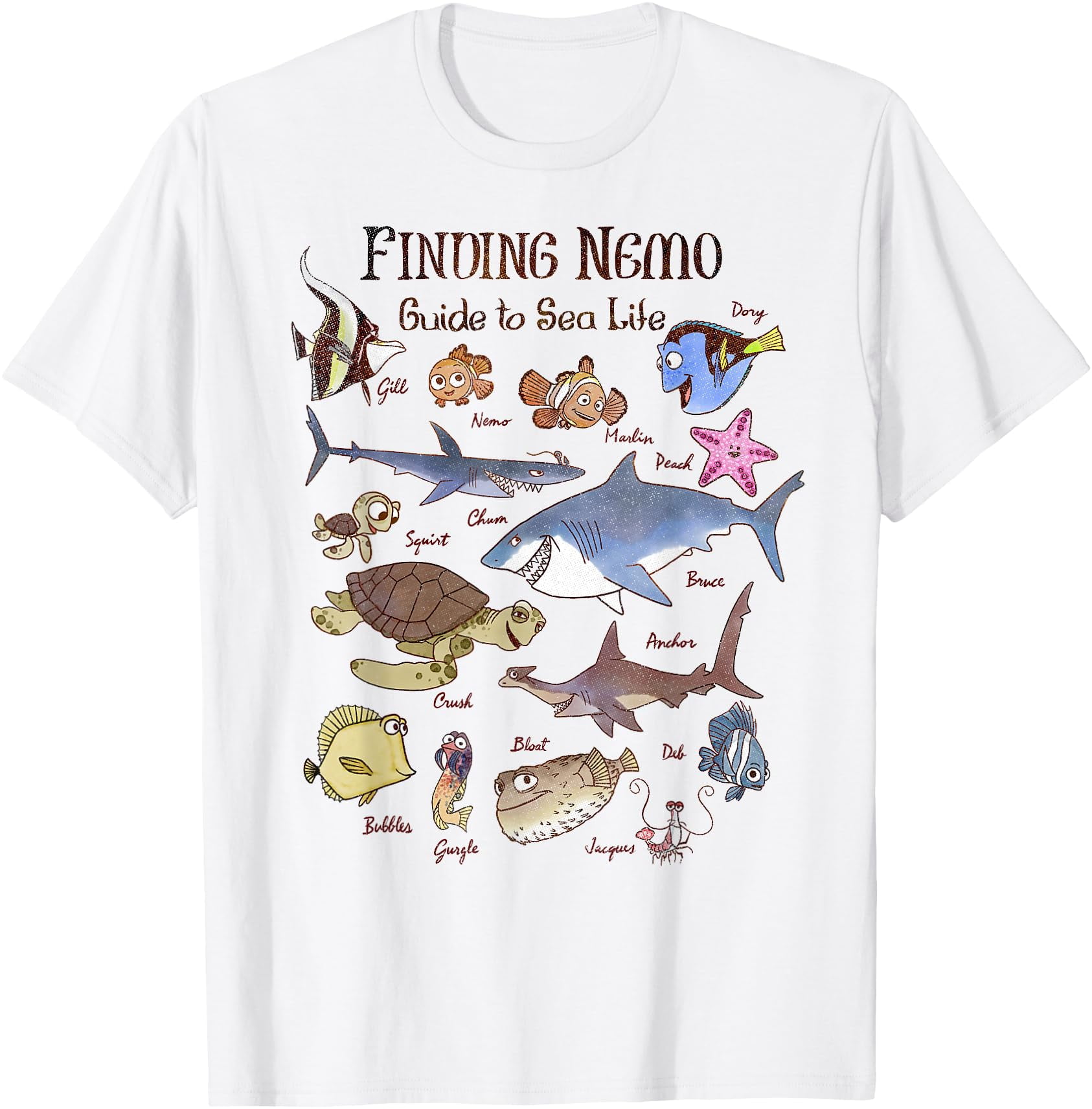 Disney Finding Nemo Guide To Sea Life T-Shirt - Walmart.com