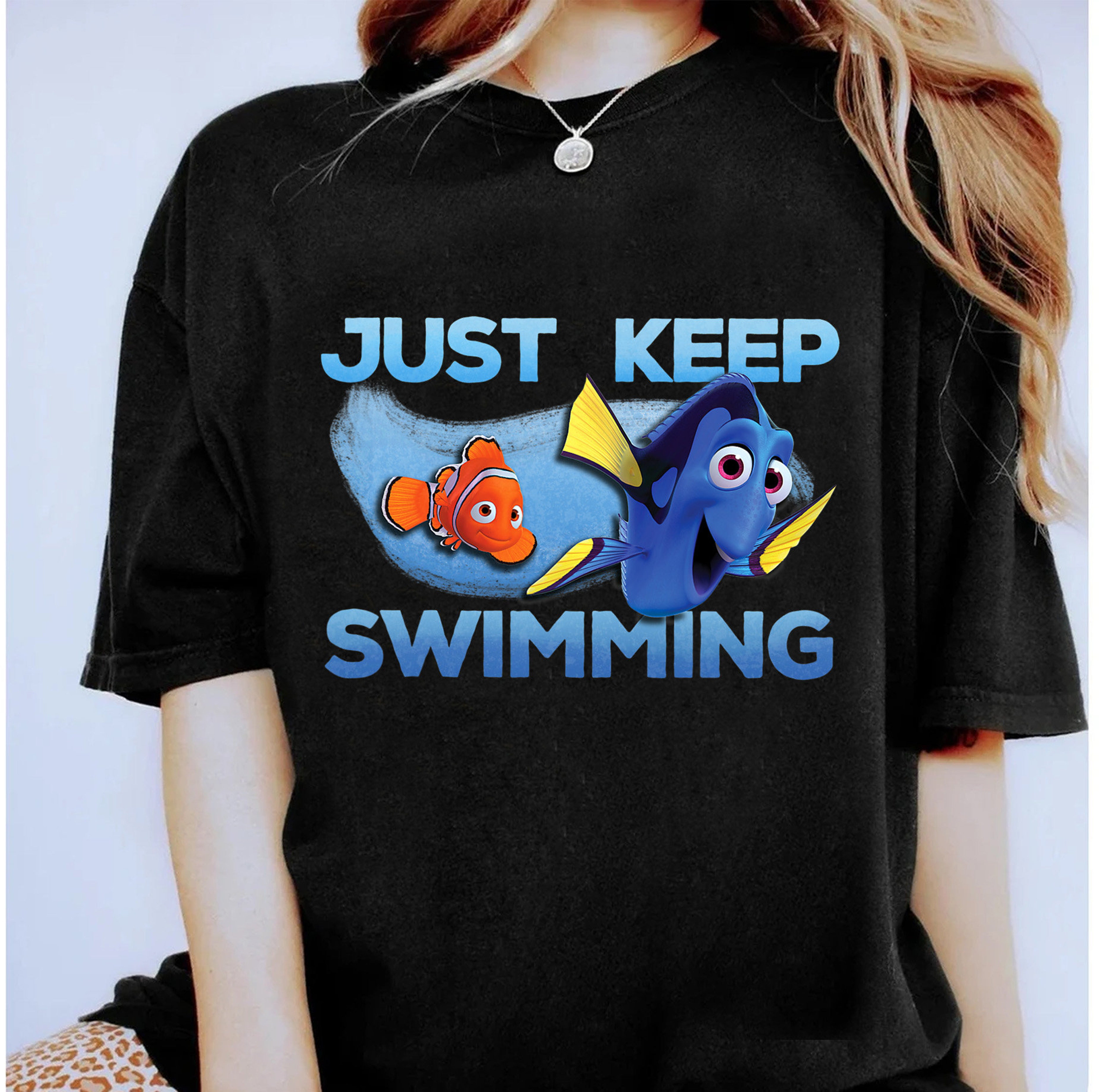 Disney Finding Nemo Just Keep Swimming Funny Nemo And Dory Shirt ...