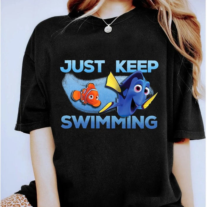 Disney Finding Nemo Just Keep Swimming Funny Nemo And Dory Shirt ...