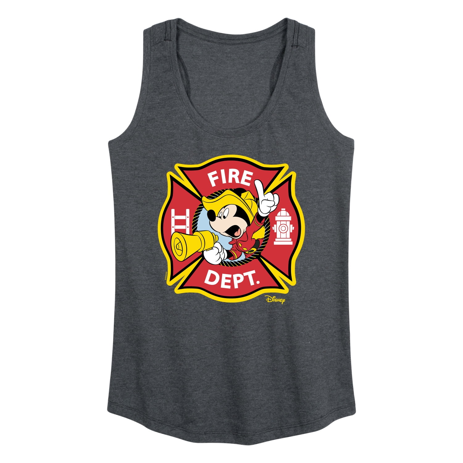 Disney - Firefighter Mickey - Fire Dept. Alarm - Women's Racerback Tank ...