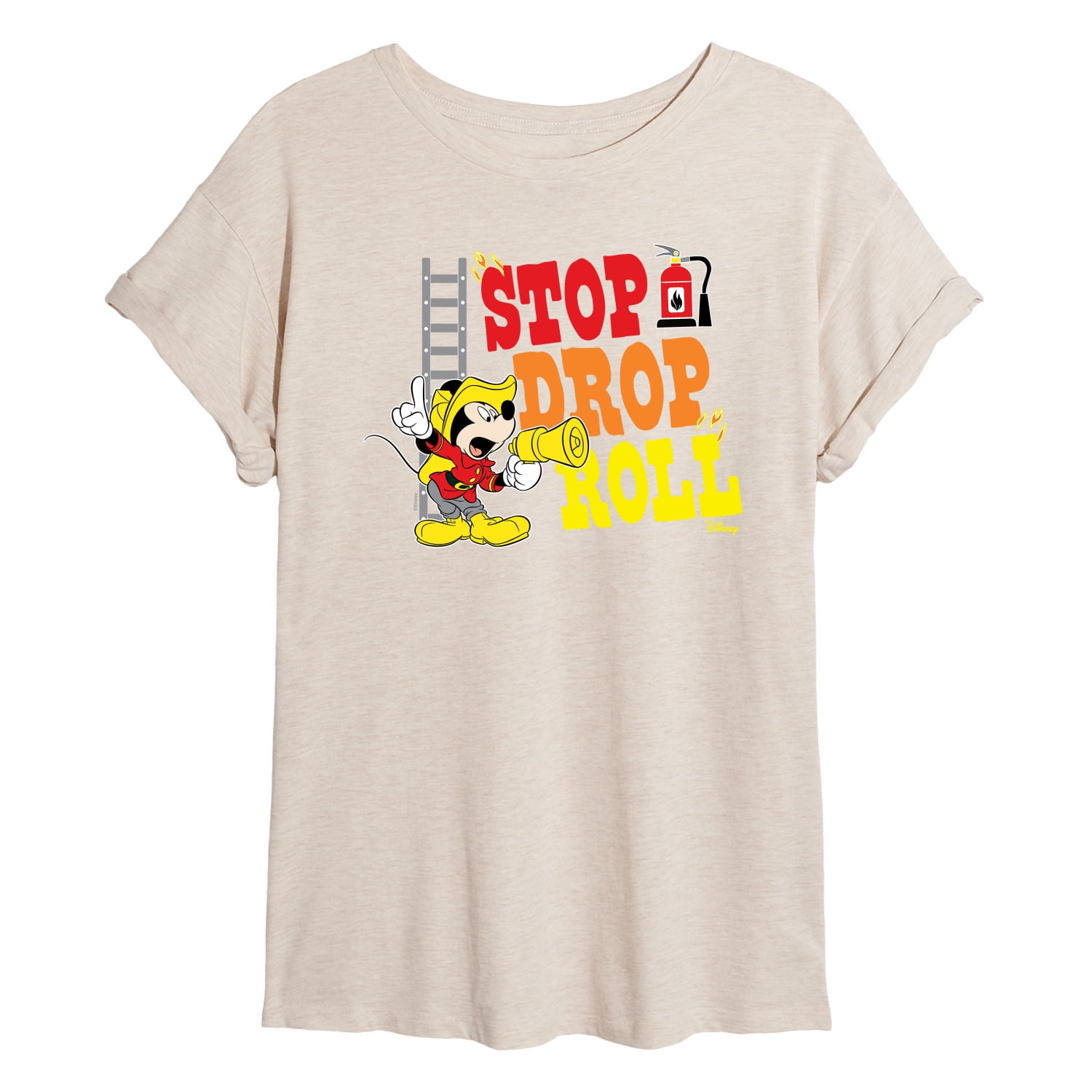 Disney - Firefighter Mickey - Stop, Drop, & Roll - Women's Oversized T ...