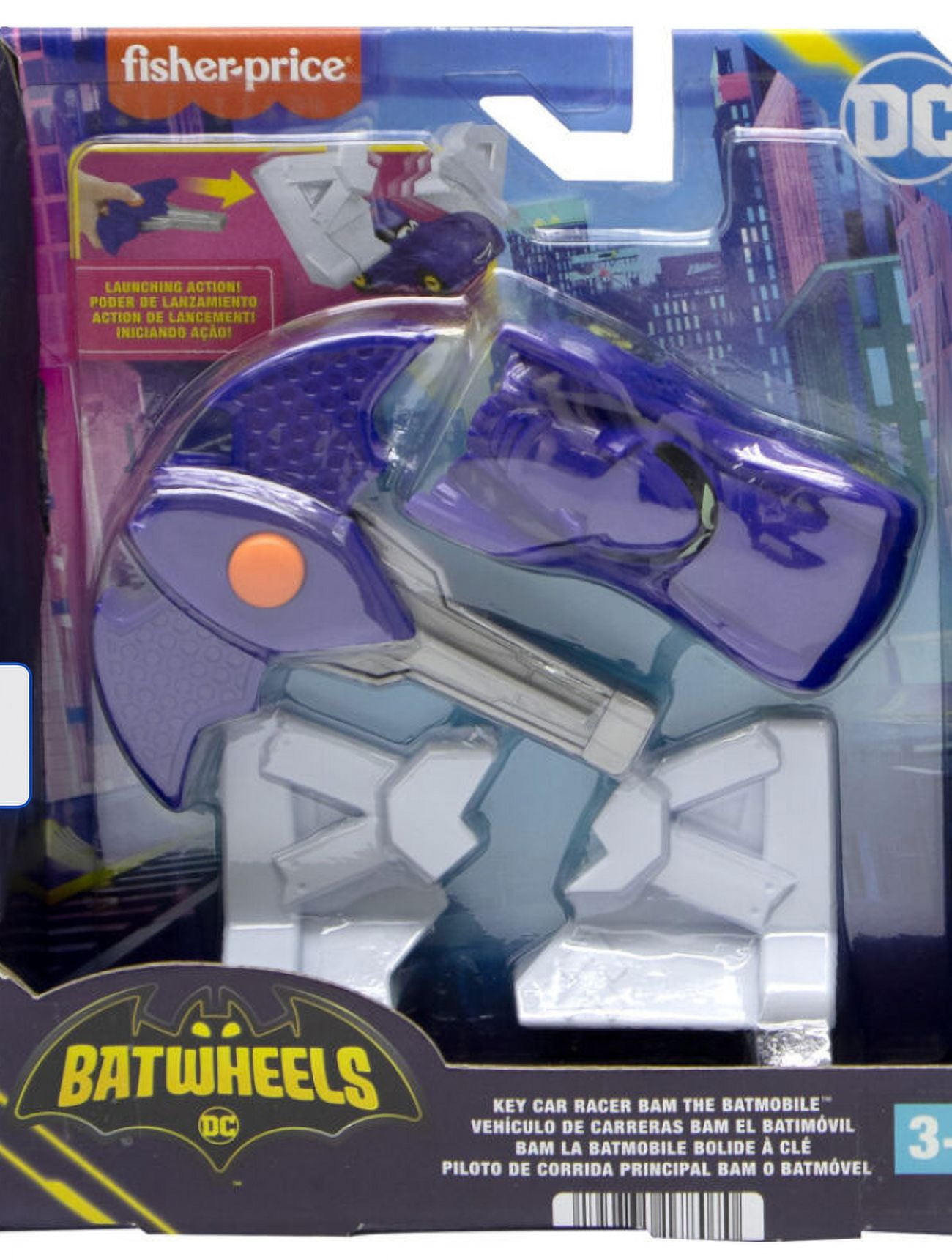 Disney Fisher-Price DC Batwheels 1:55 Scale Bam the Batmobile Car Toy ...