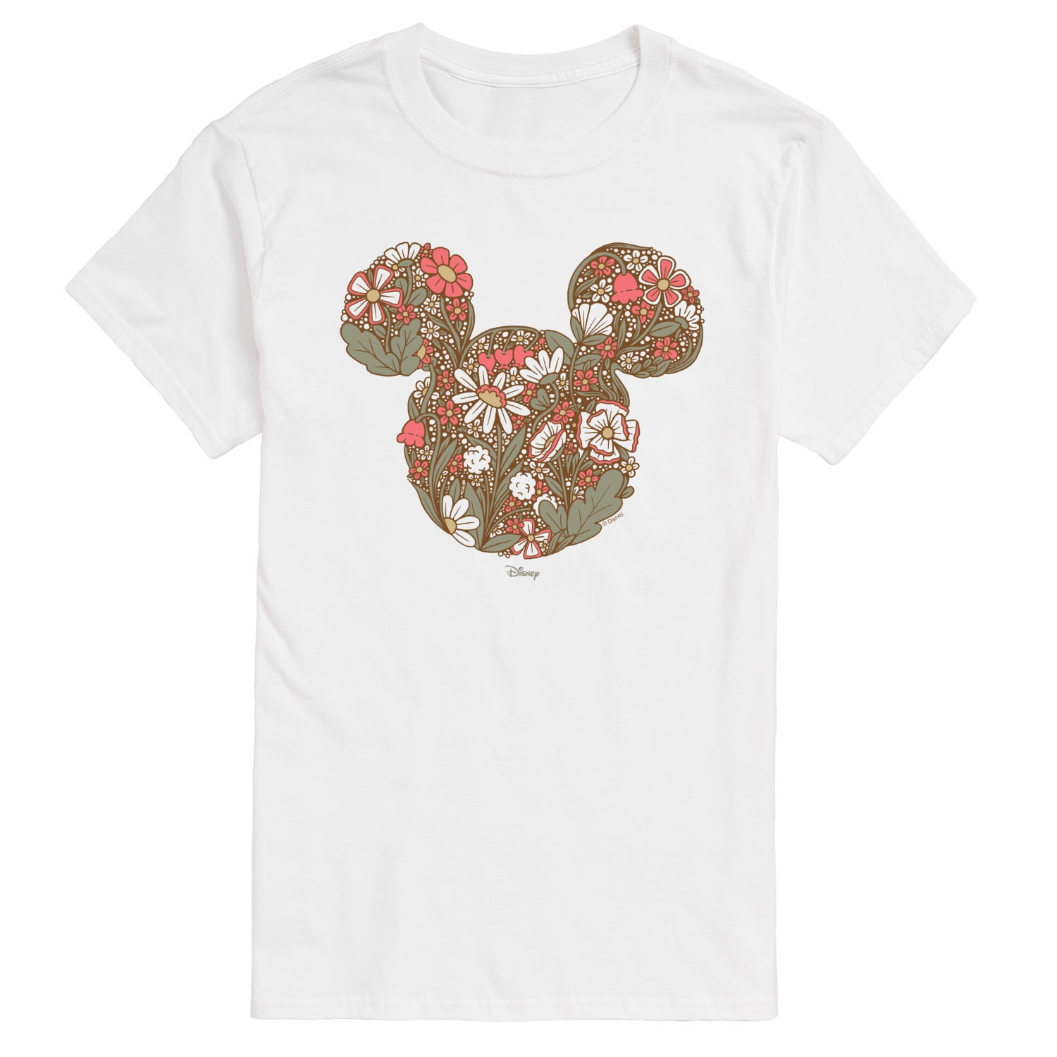 Disney - Floral Mickey Ears - Men's Short Sleeve Graphic T-Shirt ...