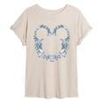 Disney - Floral Mickey Head - Juniors Oversized Graphic T-Shirt ...