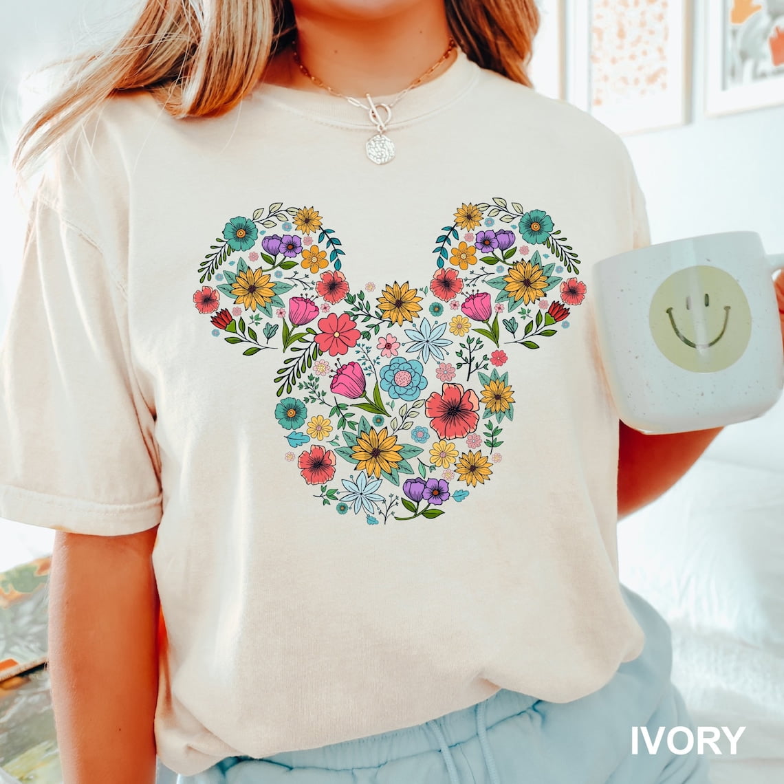 Disney Floral Mickey Head Shirt: A Blooming Celebration of Mickey's ...