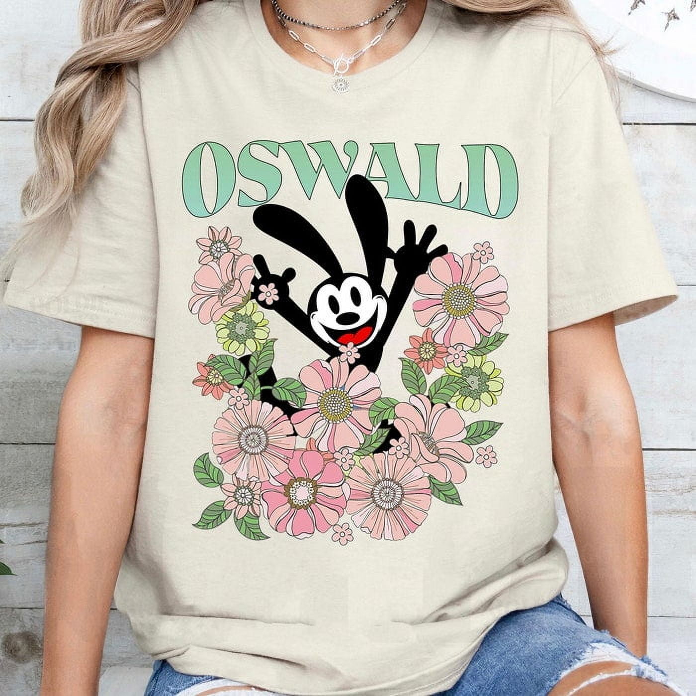 Disney Floral Oswald the Lucky Rabbit Shirt, Disney Oswald Shirt ...